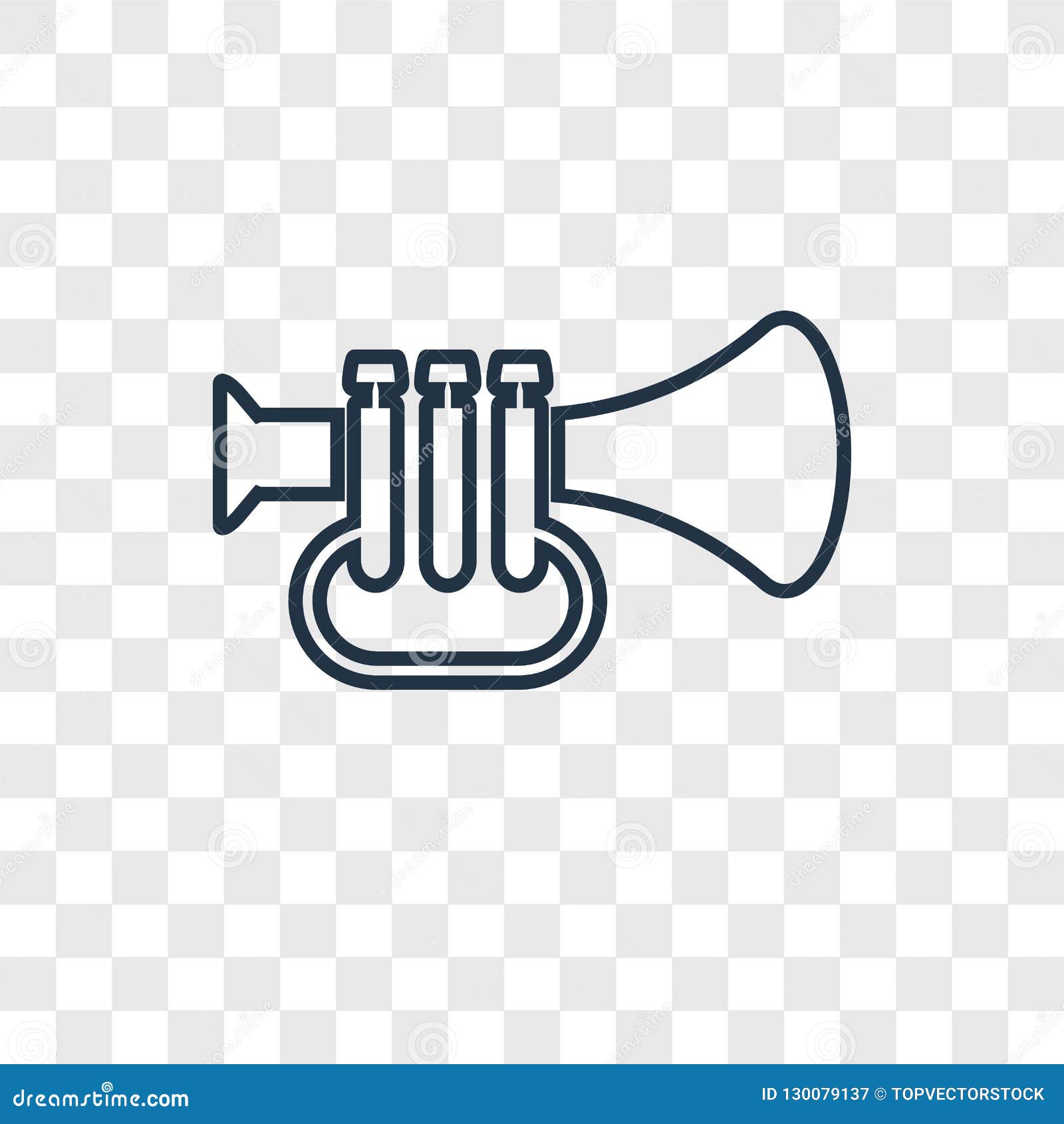 Trumpet Concept Vector Linear Icon Isolated on Transparent Background ...