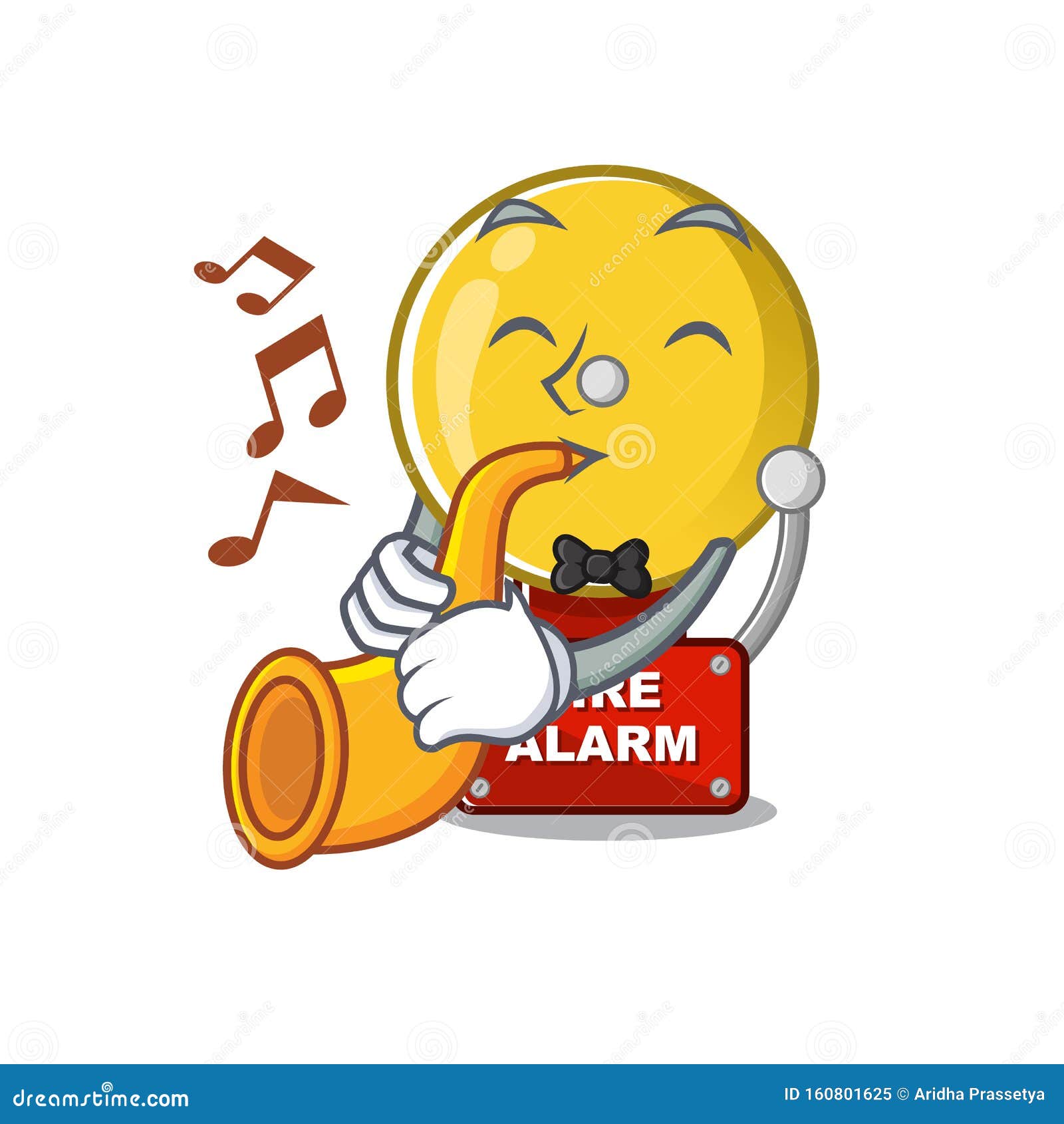 With Trumpet Fire Alarm with the Character Shape Stock Vector ...