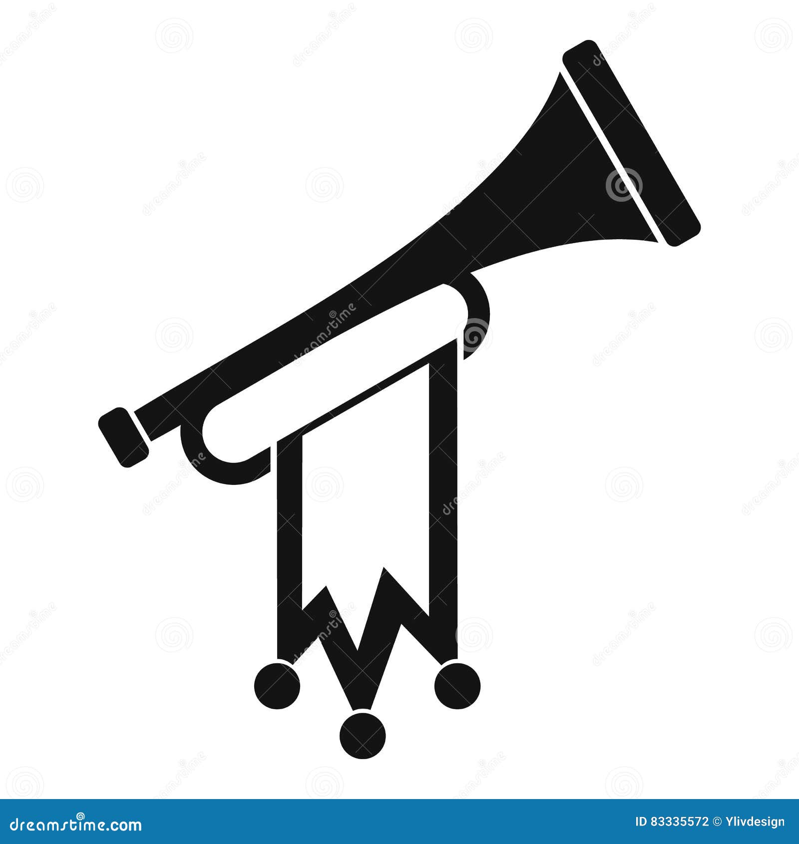 Trumpet with Flag Icon, Simple Style Stock Vector - Illustration of ...