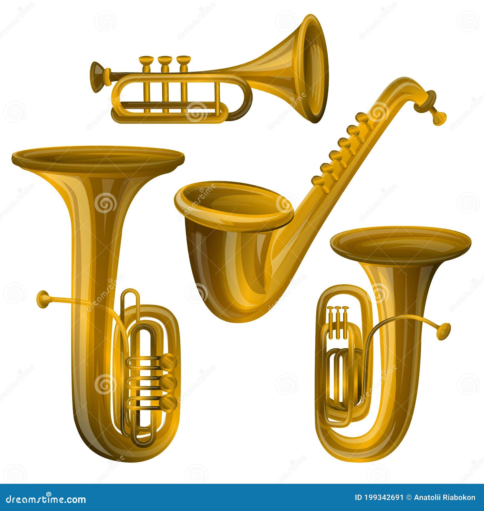 Trumpet Icons Set, Cartoon Style Stock Vector - Illustration of element ... Trumpet Icons Set, Cartoon Style Stock Vector - Illustration of element ...