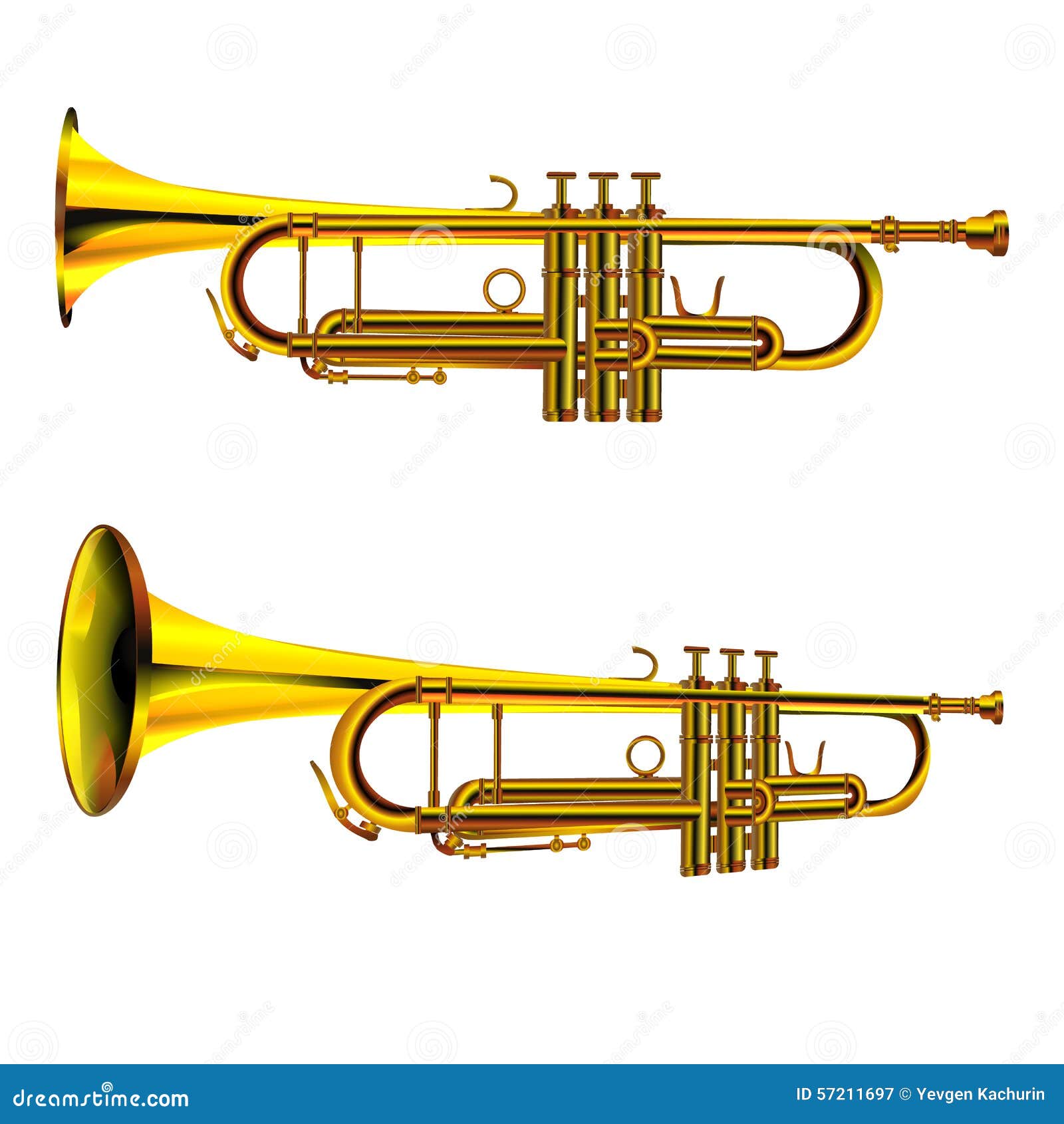 Trumpet isolated object stock vector. Illustration of element - 57211697