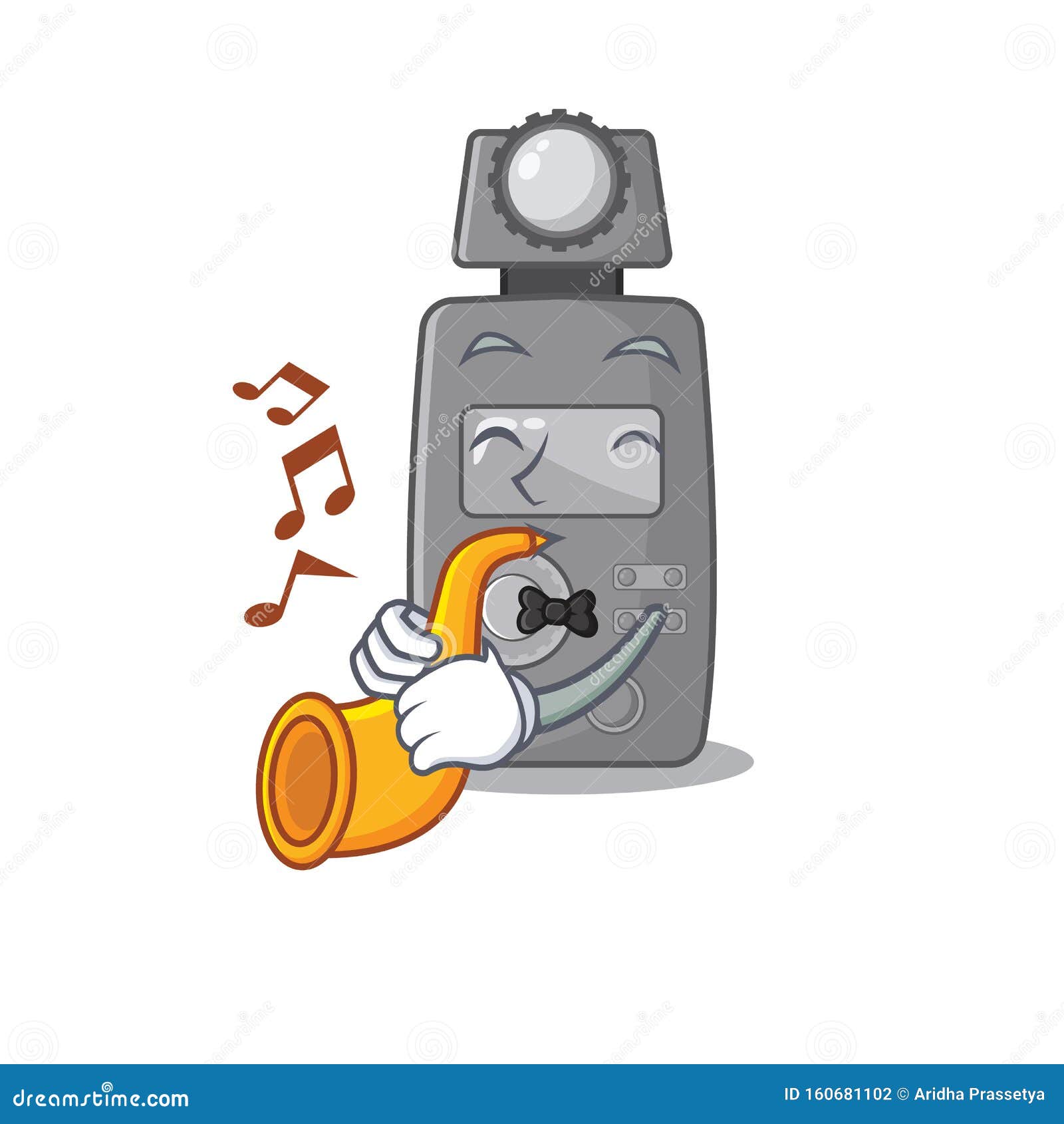With Trumpet Light Meter on the Cartoon Table Stock Vector ...