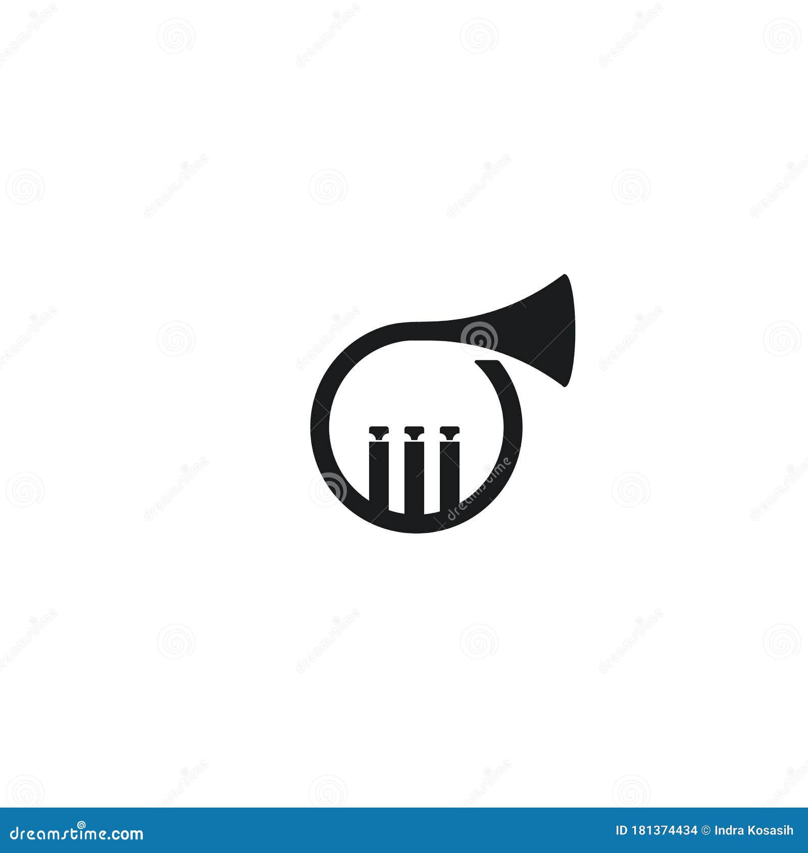 Trumpet Logo Instrumental Vector Icon Stock Vector - Illustration of ...