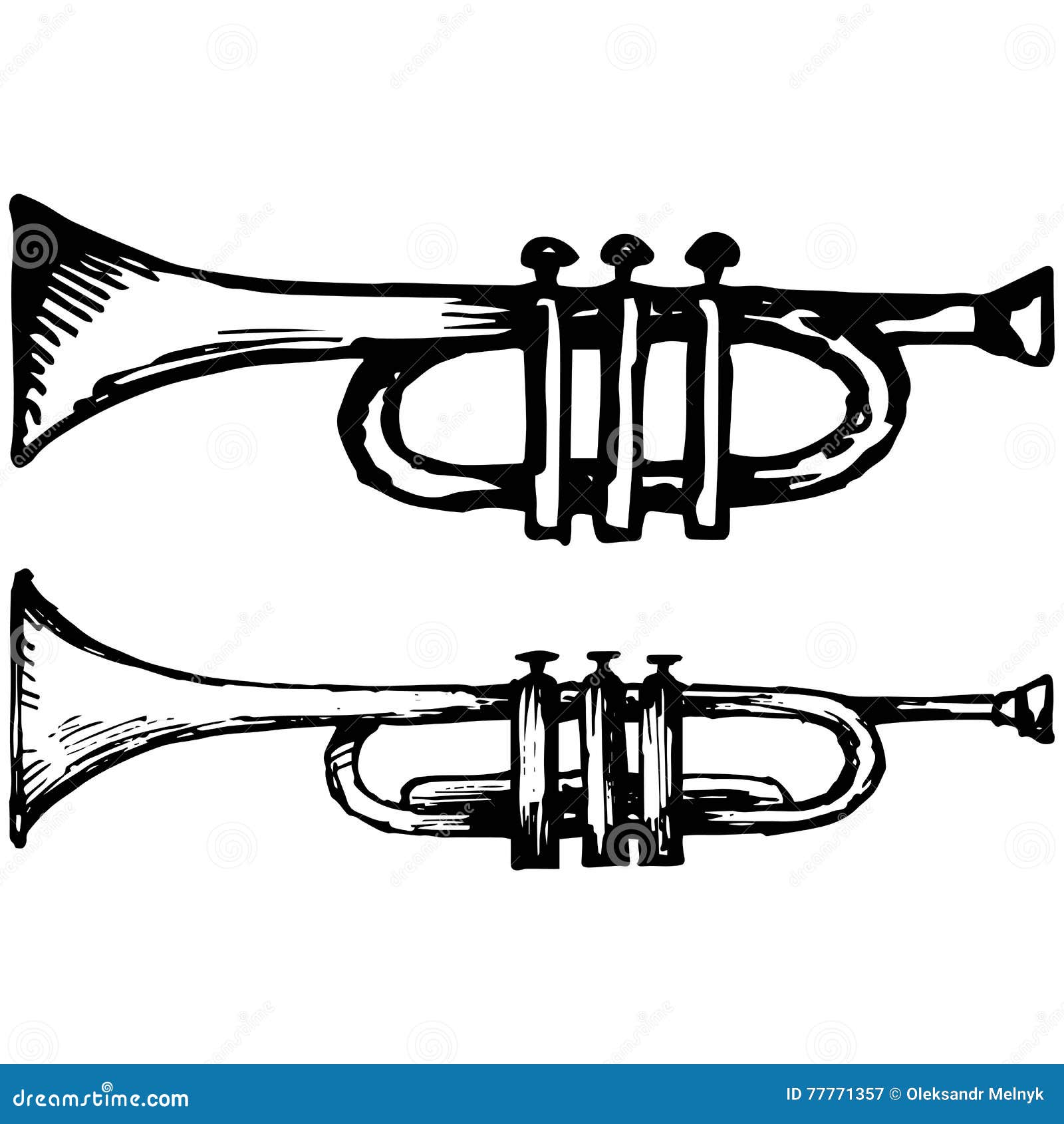 Trumpet Musical Instrument One Continuous Line Drawing Vector ...