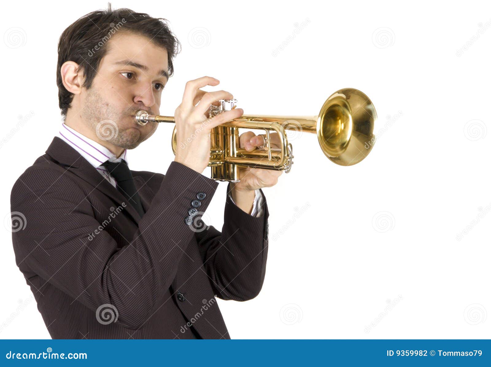 Trumpet musician stock photo. Image of young, play, male - 9359982