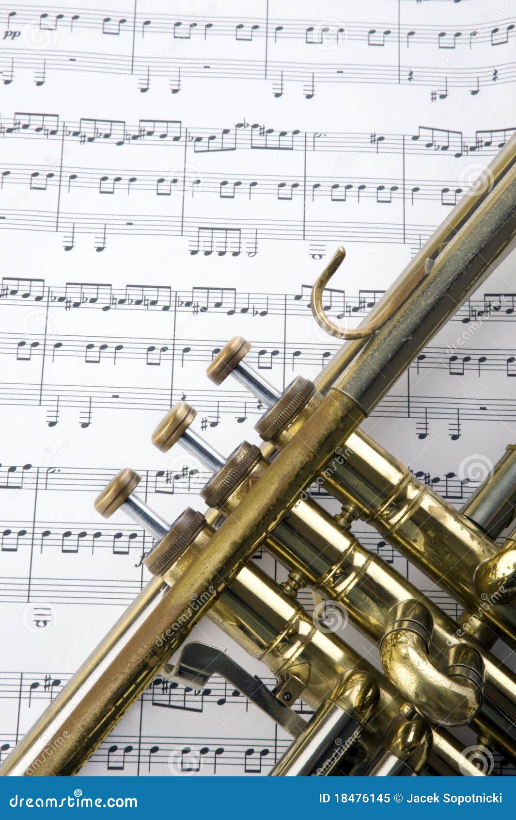 Trumpet and notes stock image. Image of instrument, jazz - 18476145