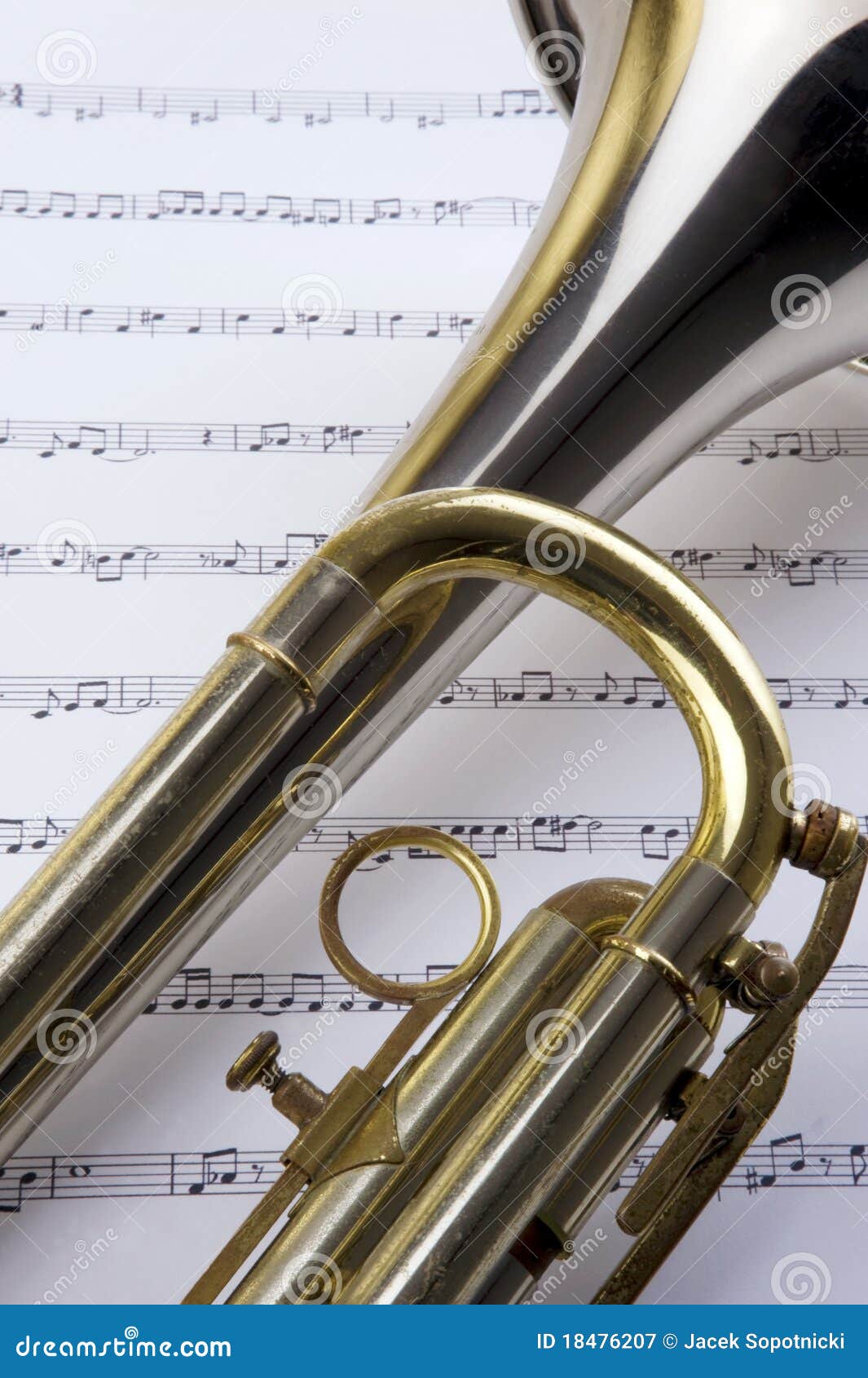 Trumpet and notes stock image. Image of music, gold, brass - 18476207