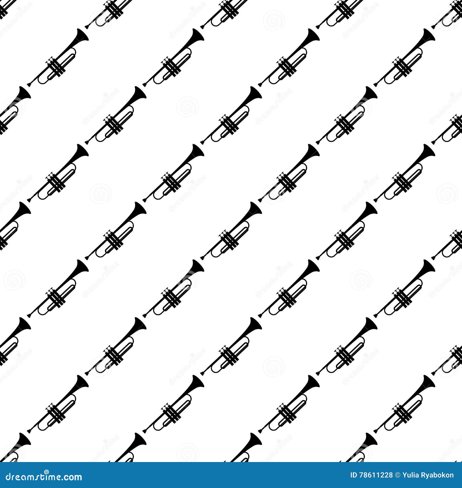 Trumpet pattern seamless stock vector. Illustration of graphic - 78611228