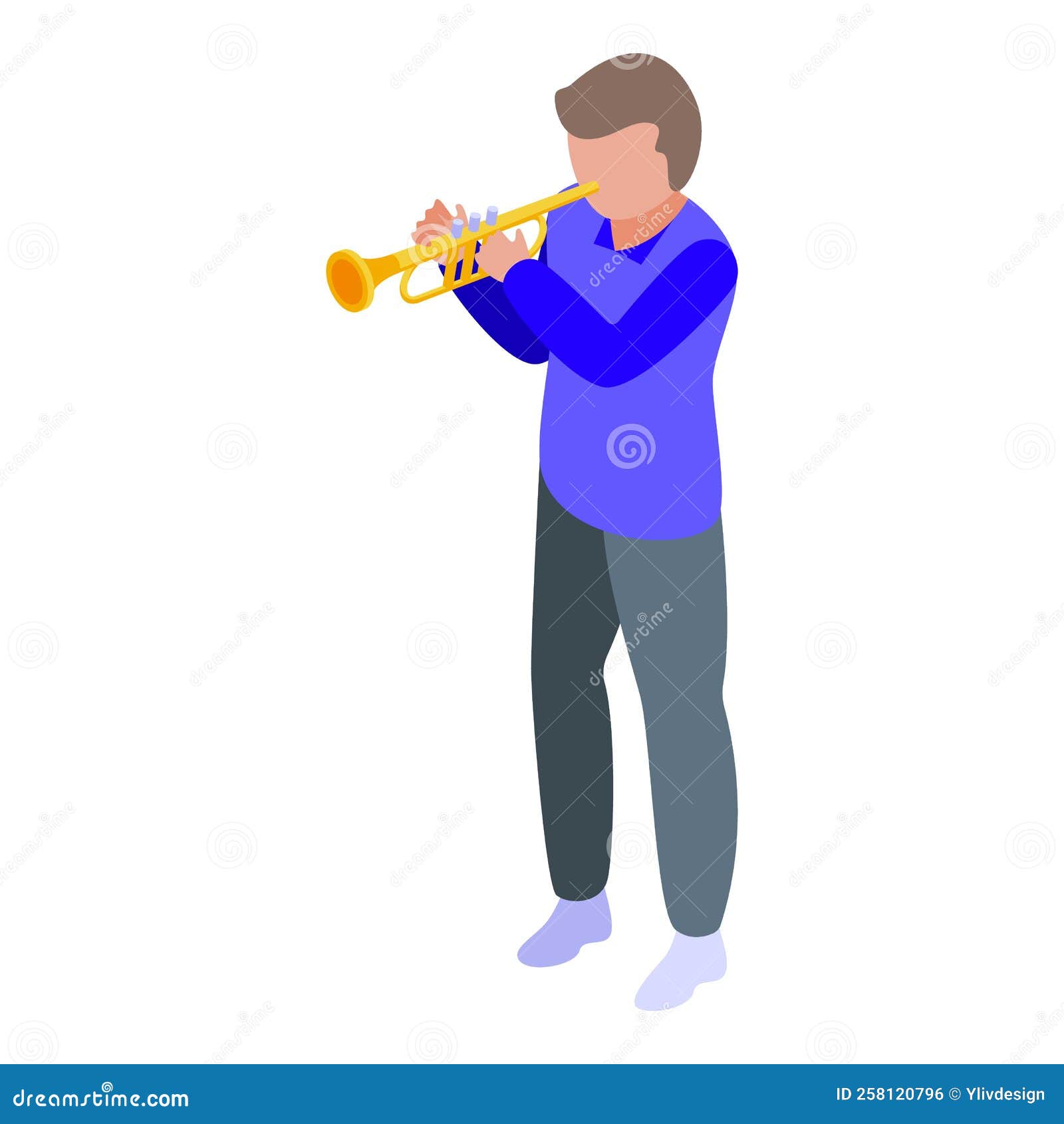 Trumpet Play Drawing Musical Instruments 03 / Artist Concept Art Stock ...