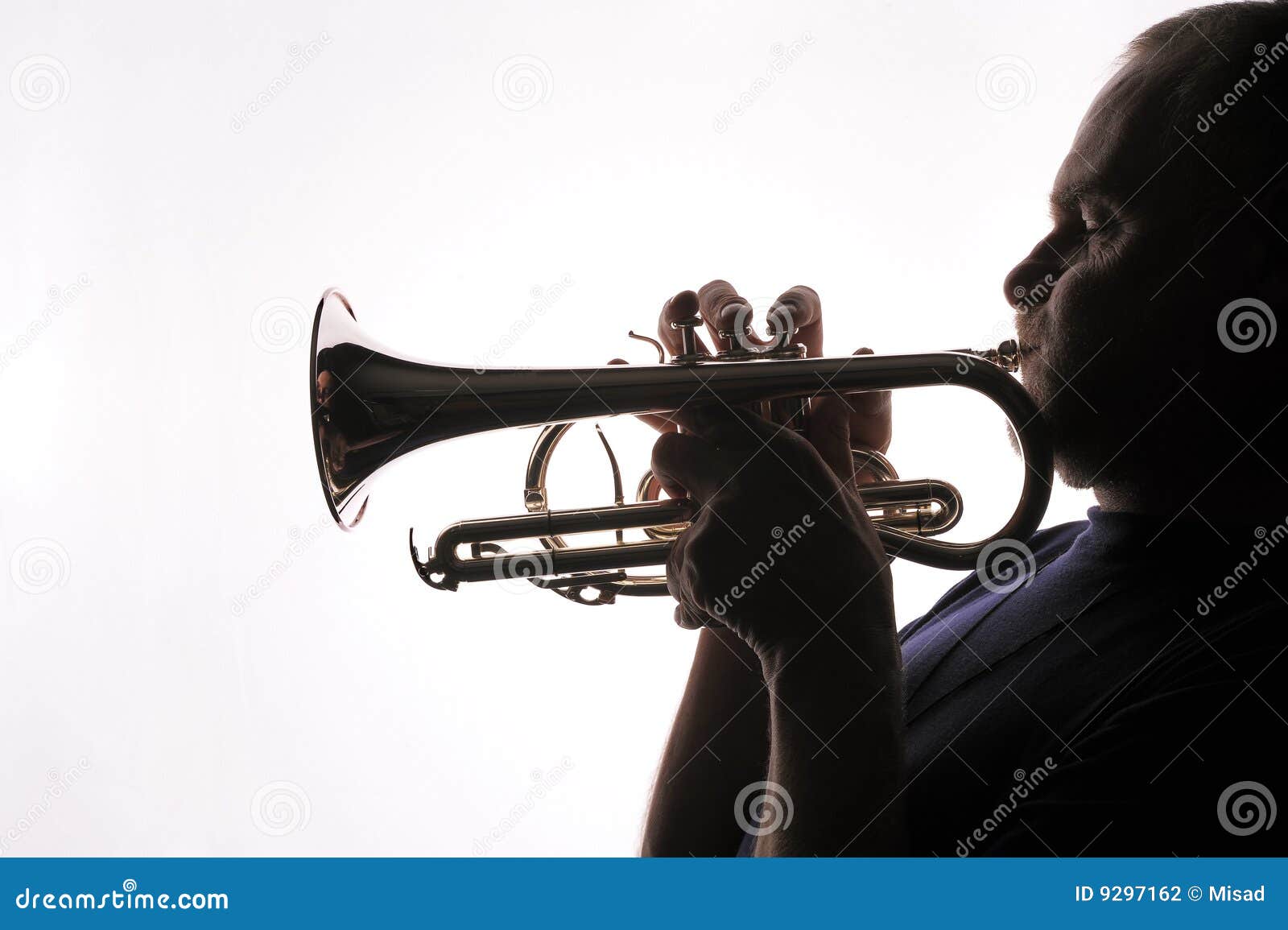 Trumpet player 01 stock photo. Image of live, silhouette - 9297162