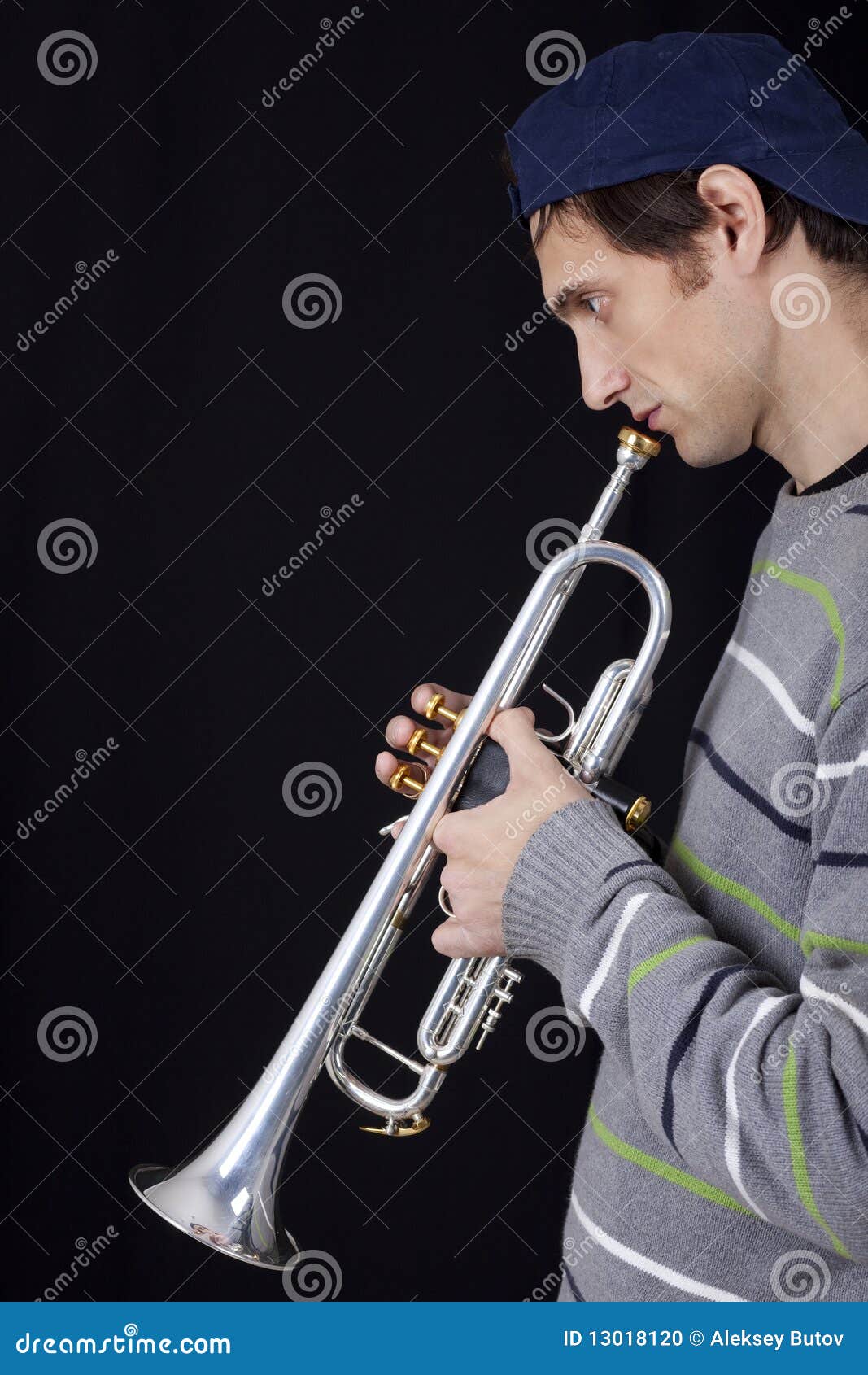 Trumpet player stock photo. Image of blowing, blues, instrument - 13018120