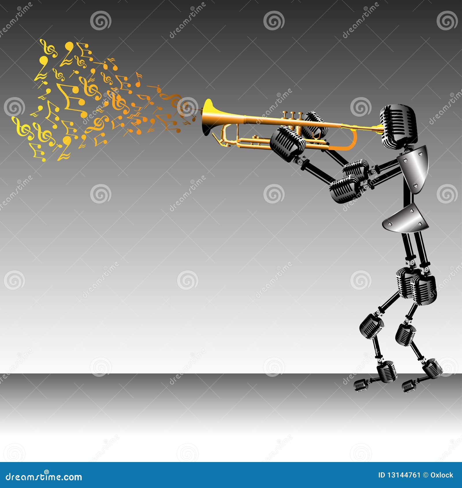 The trumpet player stock vector. Illustration of musical - 13144761