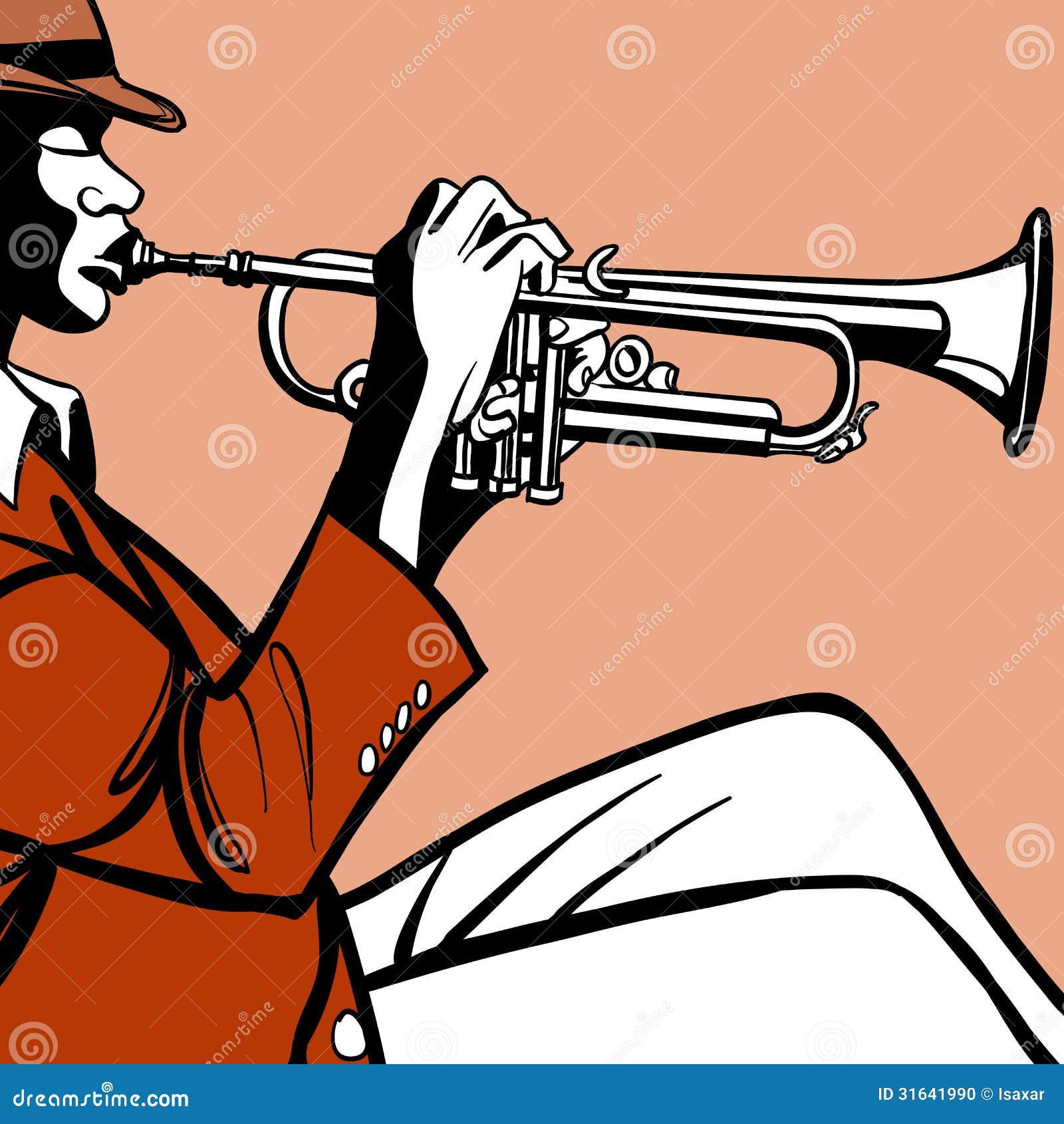 Trumpet player stock vector. Illustration of rhythm, musician - 31641990