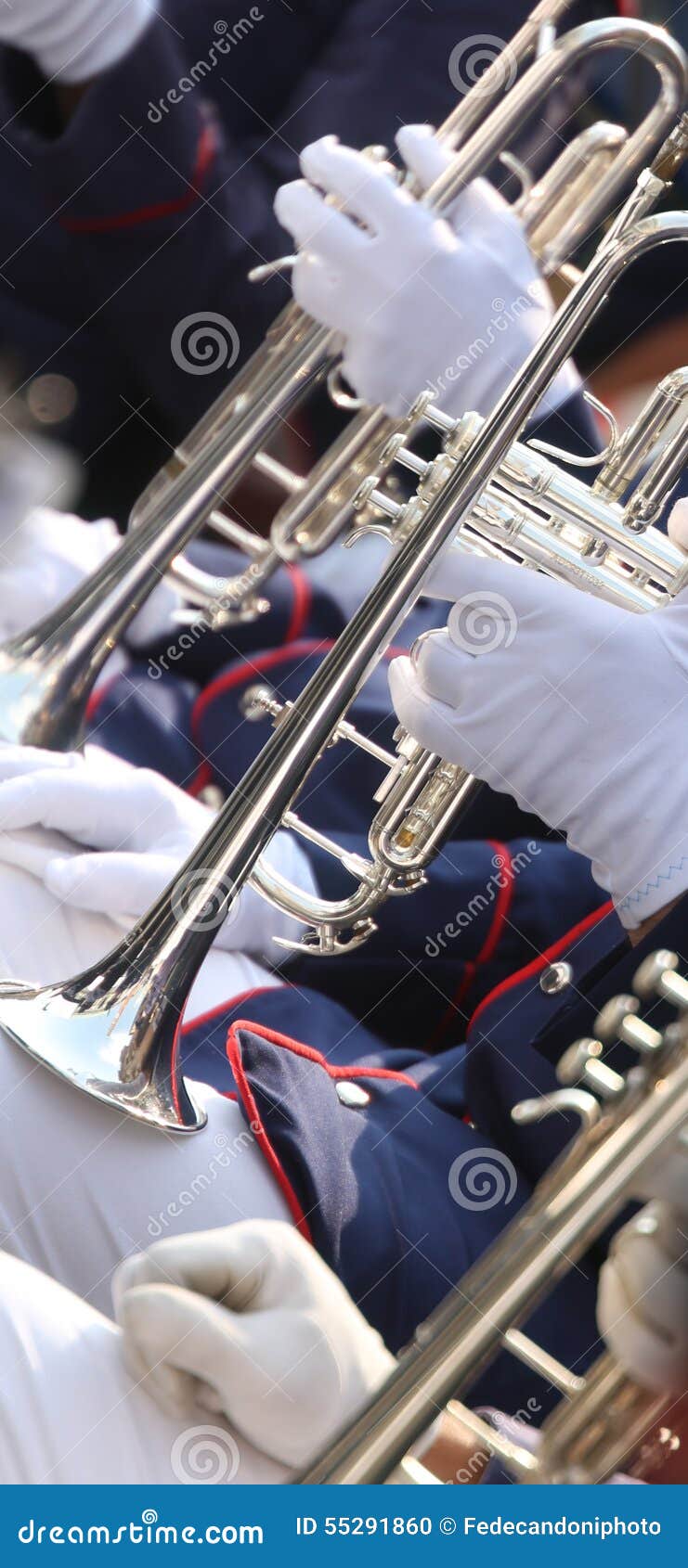 Trumpet Players in the Band during a Performance Stock Photo - Image of ...