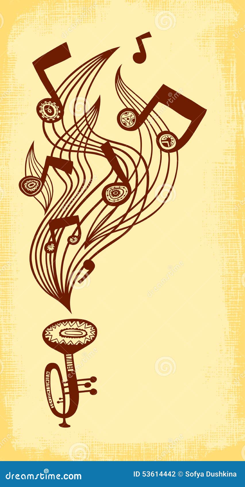 Trumpet Plays Music. Vertical Background Stock Vector - Illustration of ... Trumpet Plays Music. Vertical Background Stock Vector - Illustration of ...