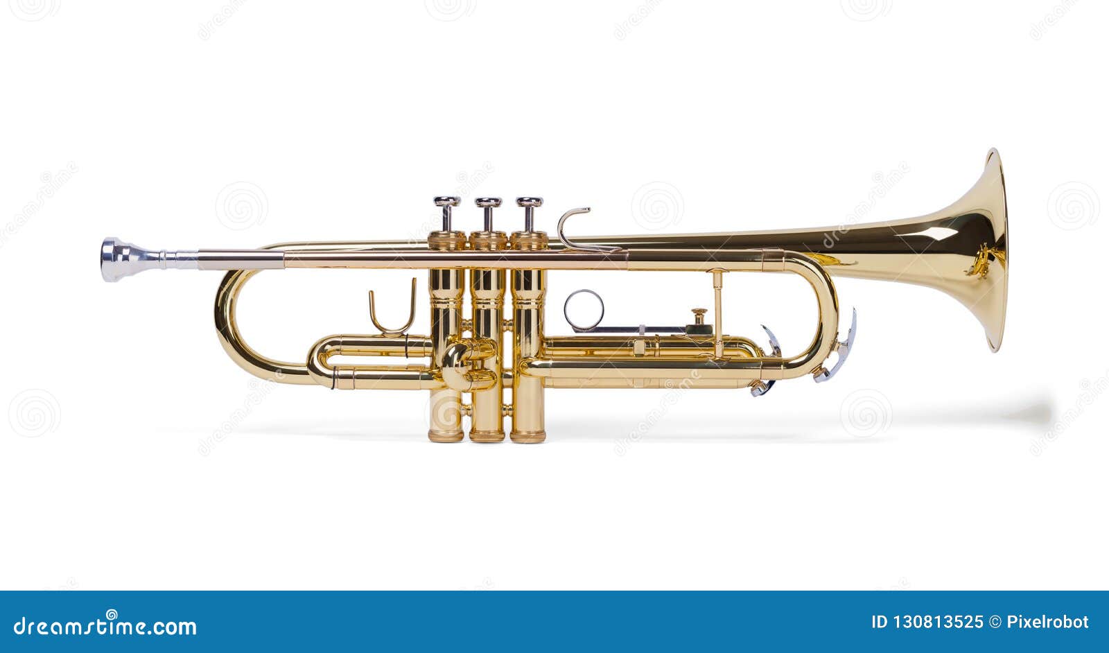Trumpet Side View stock image. Image of musical, gold - 130813525