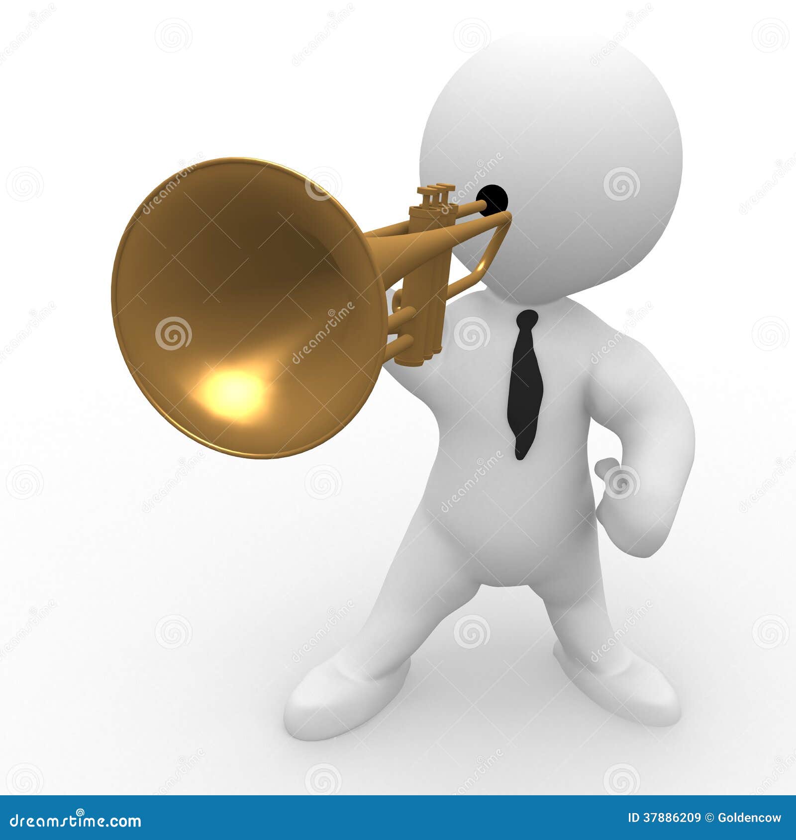Trumpet stock illustration. Illustration of trumpet, instrument - 37886209