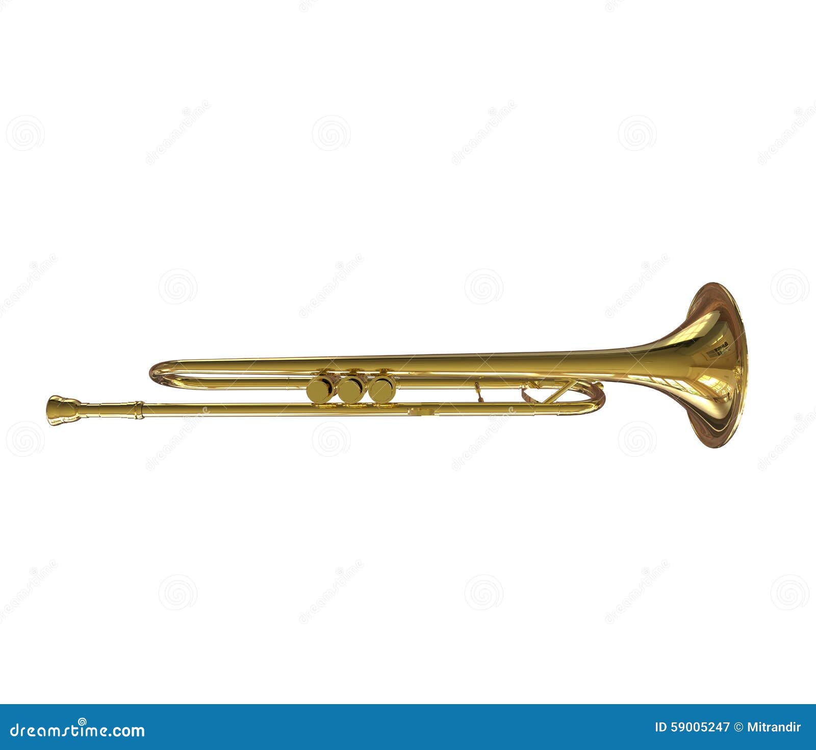 Trumpet Top View stock image. Image of equipment, artist - 59005247