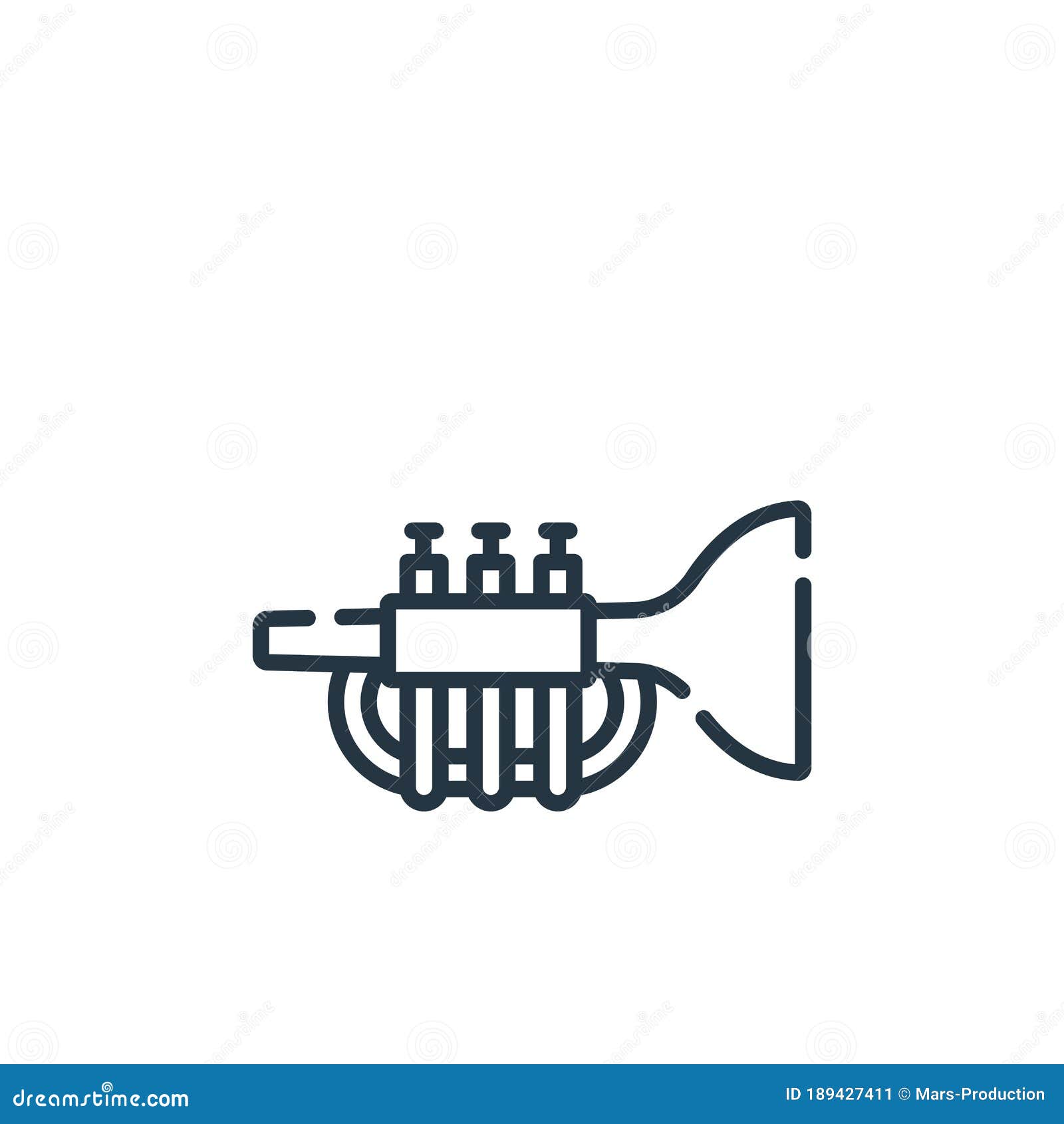 Trumpet Vector Icon Isolated on White Background. Outline, Thin Line ...
