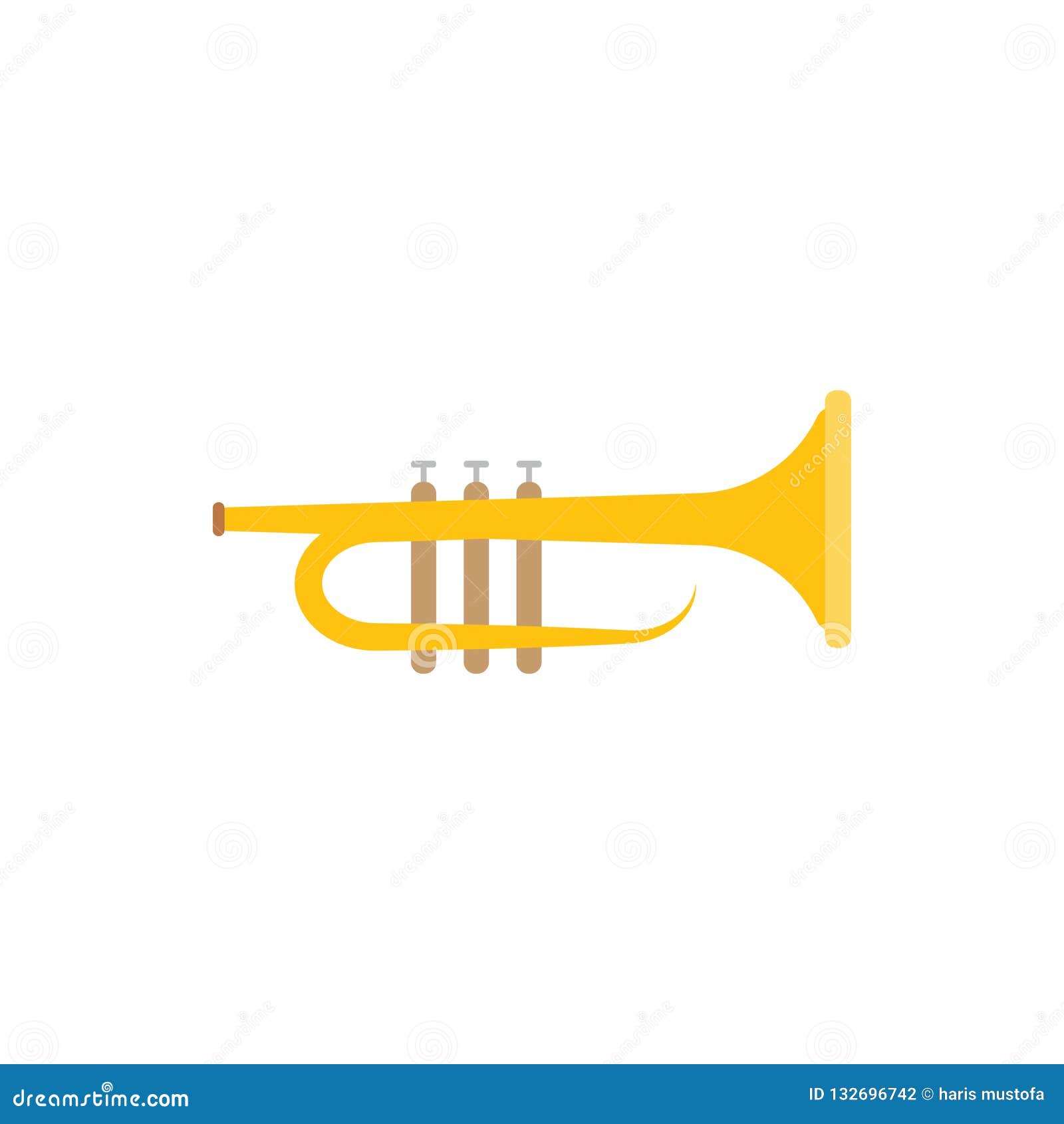 Trumpet Yellow Graphic Design Template Vector Illustration Stock Vector ...