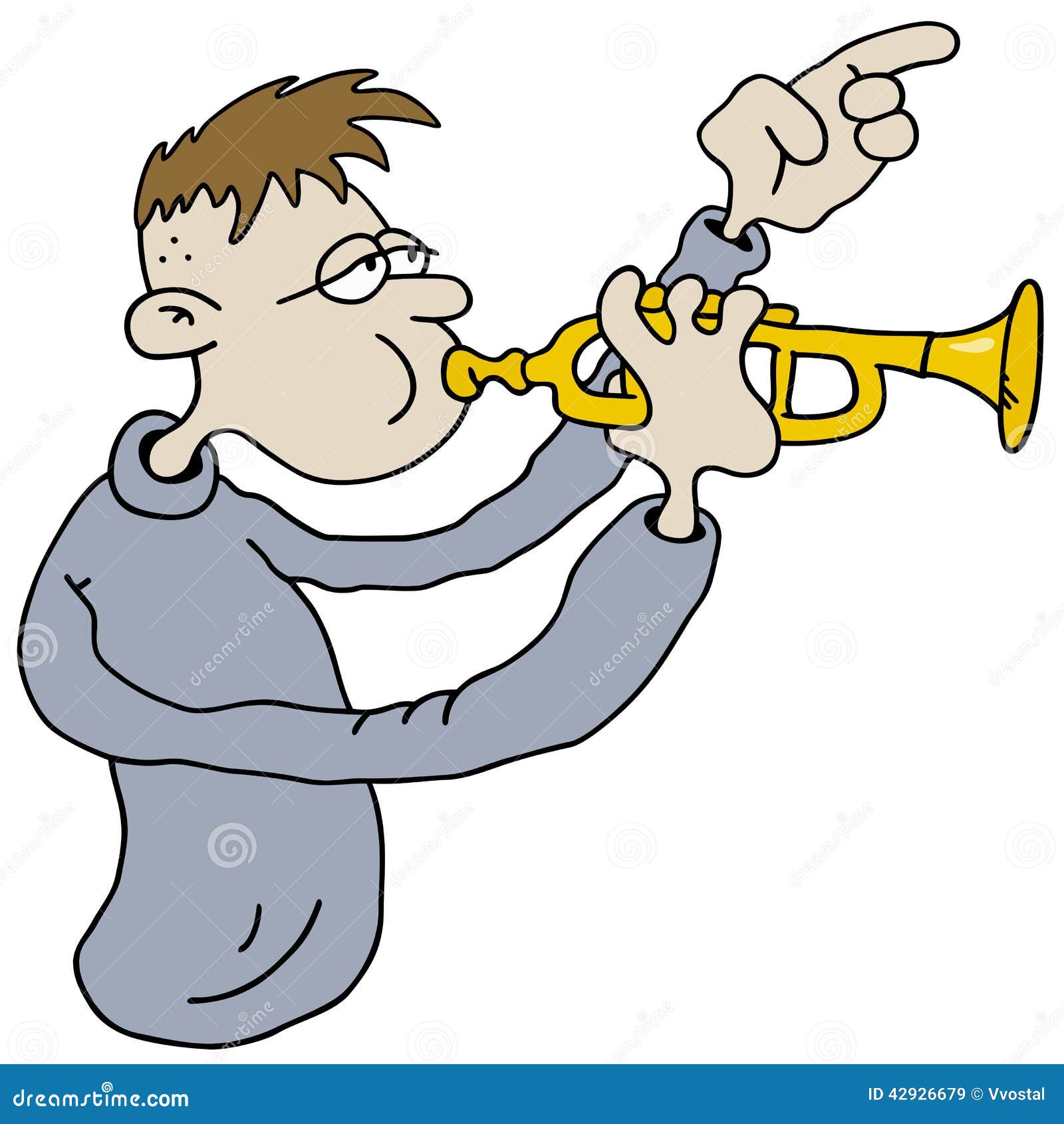 Trumpeter stock vector. Illustration of vector, cartoon - 42926679