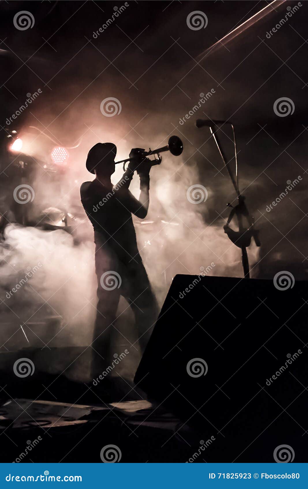 Trumpeter stock image. Image of improvisation, band, clipping - 71825923