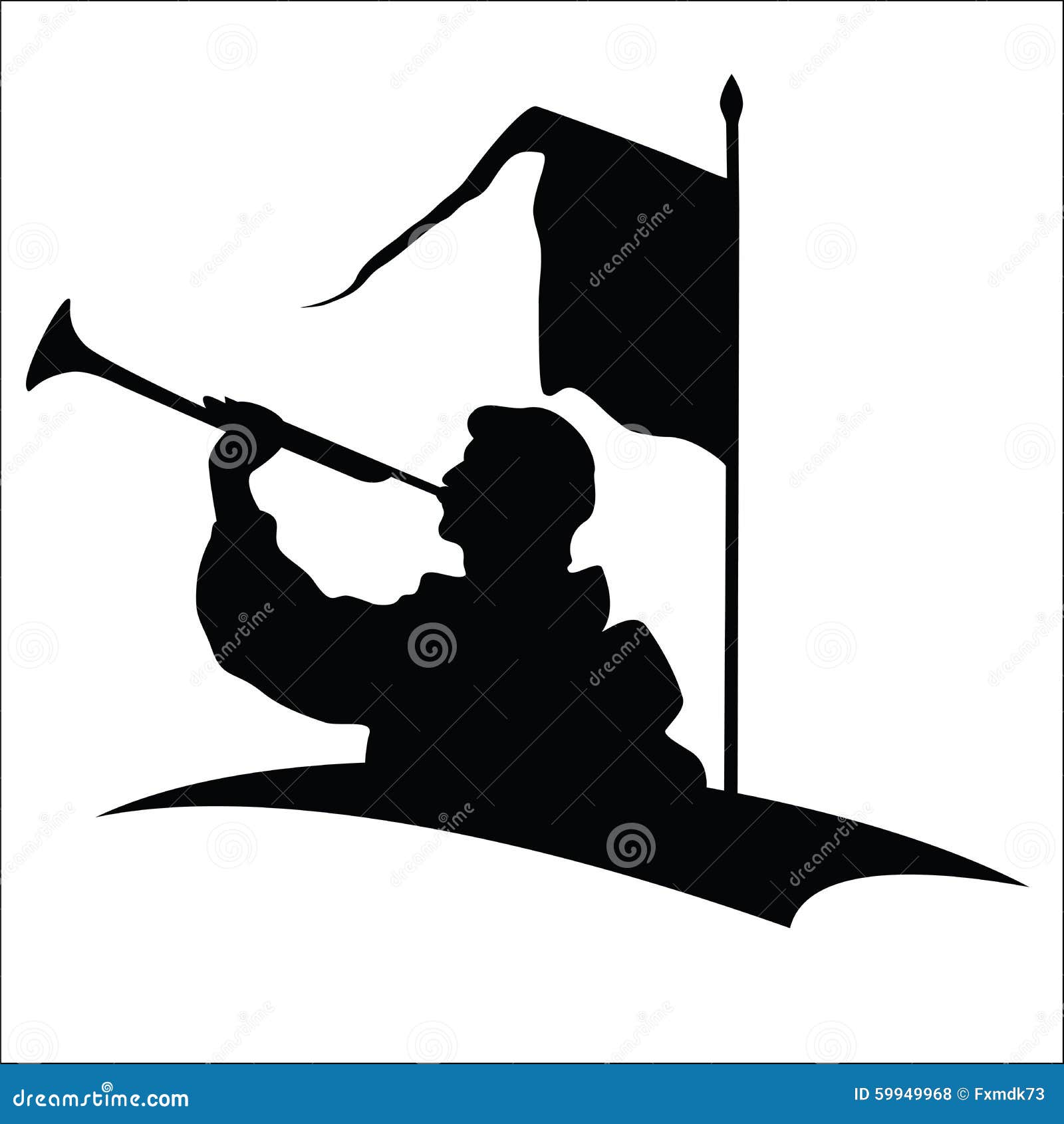Medieval Trumpeter Sketch Vector Illustration | CartoonDealer.com ...