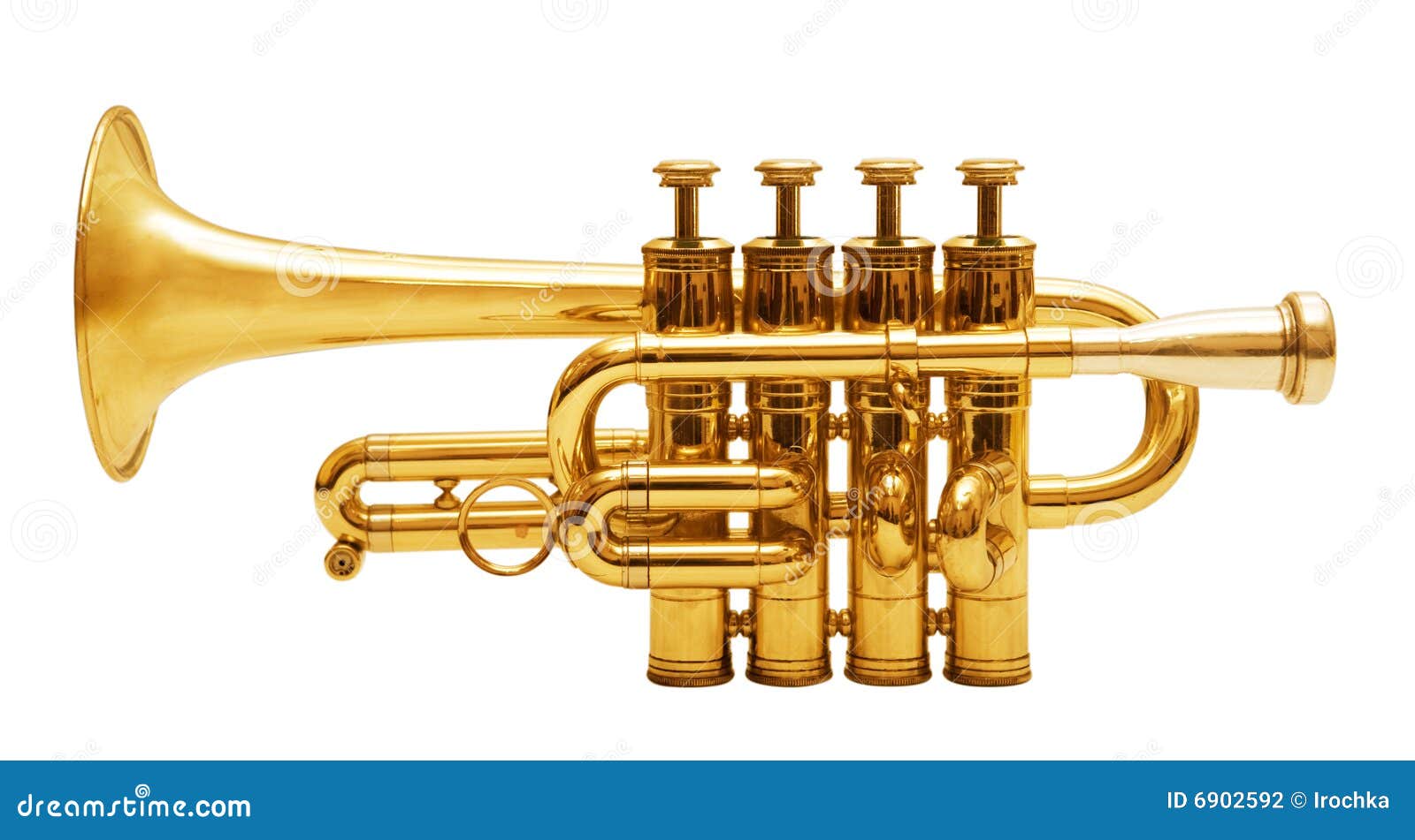 Trumpets isolated on white stock photo. Image of shiny - 6902592
