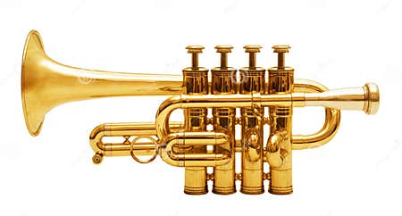 Trumpets isolated on white stock photo. Image of shiny - 6902592