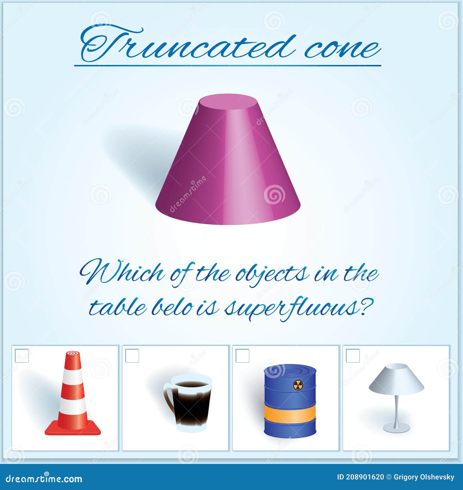 Truncated Cone. Image of Volumetric Geometrical Figure with Examples of ...