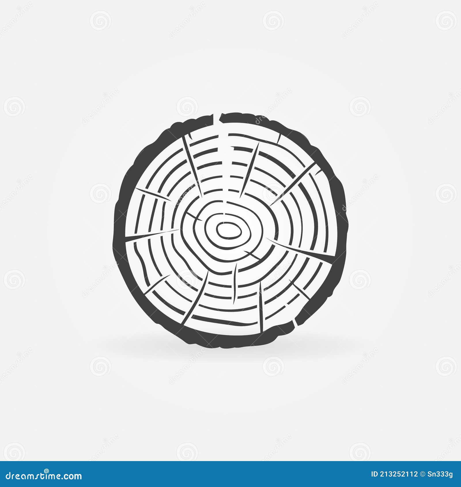 Trunk Cross-section Icon. Tree Growth Rings Vector Symbol Stock Vector ...