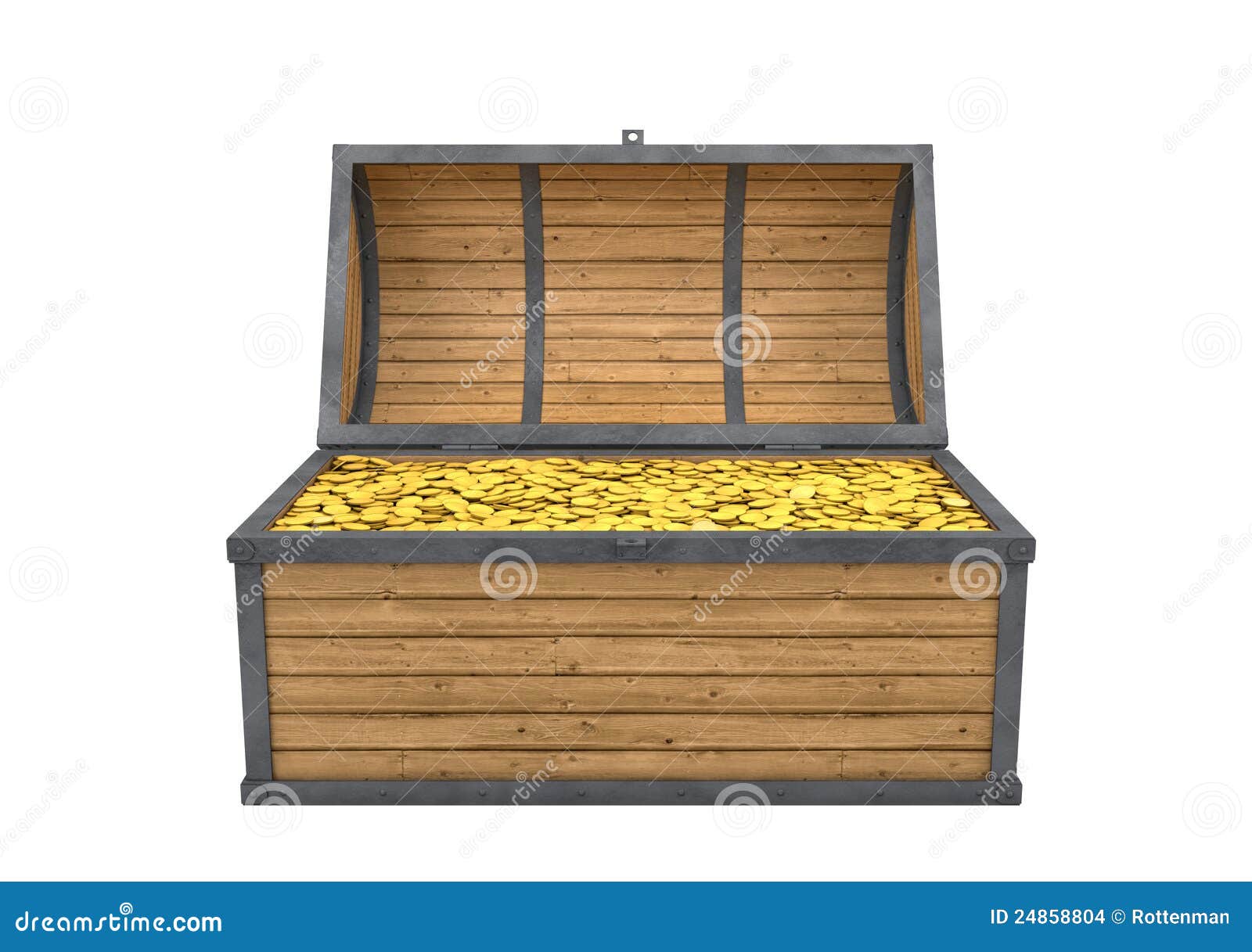 Trunk full of gold stock illustration. Illustration of abundance - 24858804