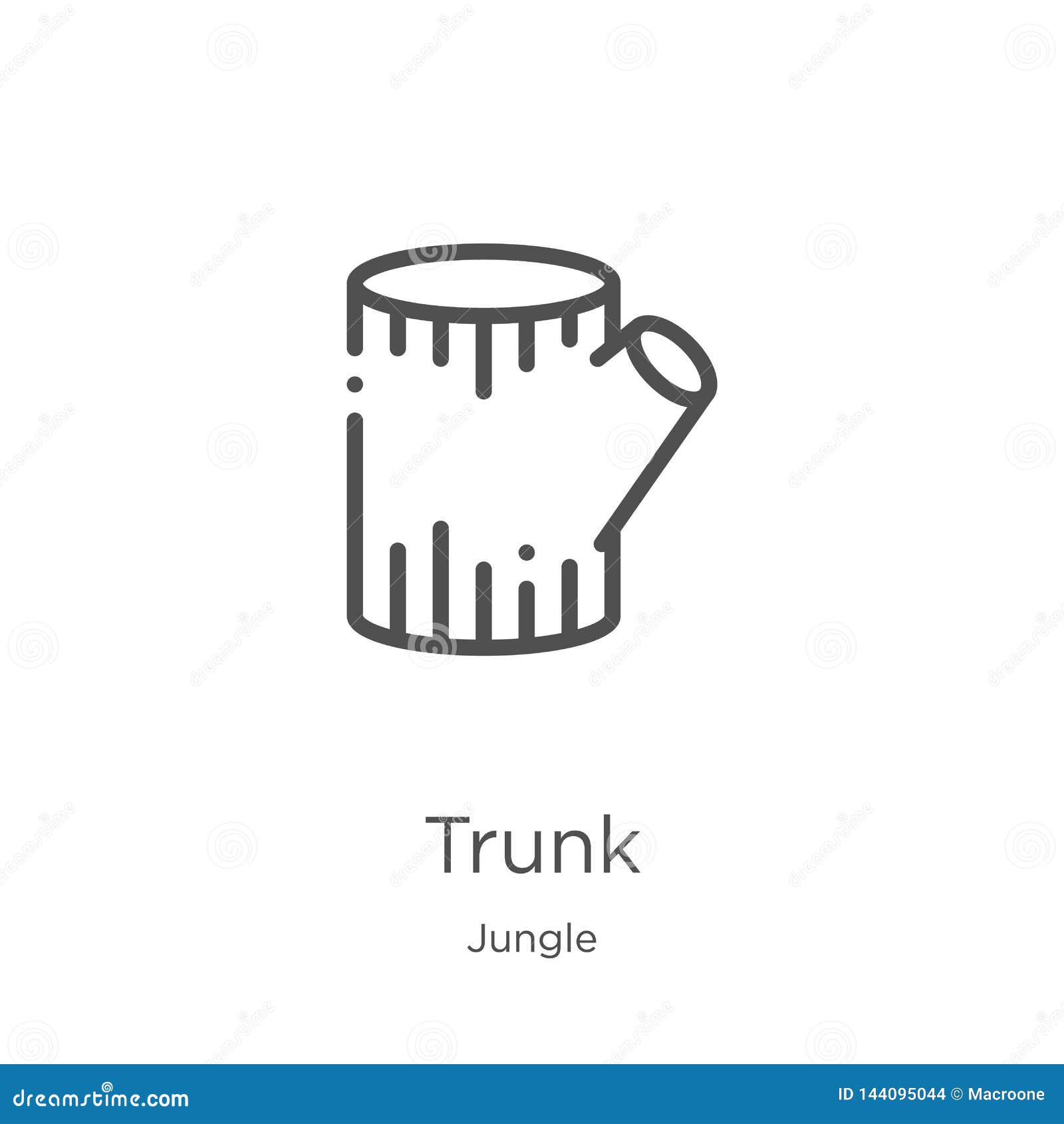 Trunk Icon Vector from Jungle Collection. Thin Line Trunk Outline Icon ...