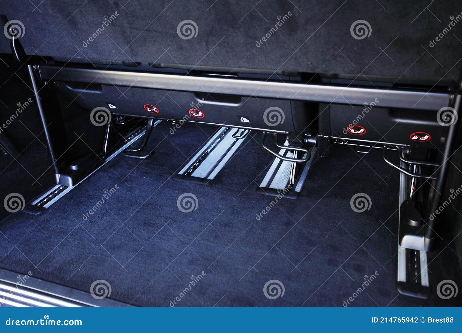 The Trunk Inside the Minibus. Back View Stock Photo - Image of chair ...