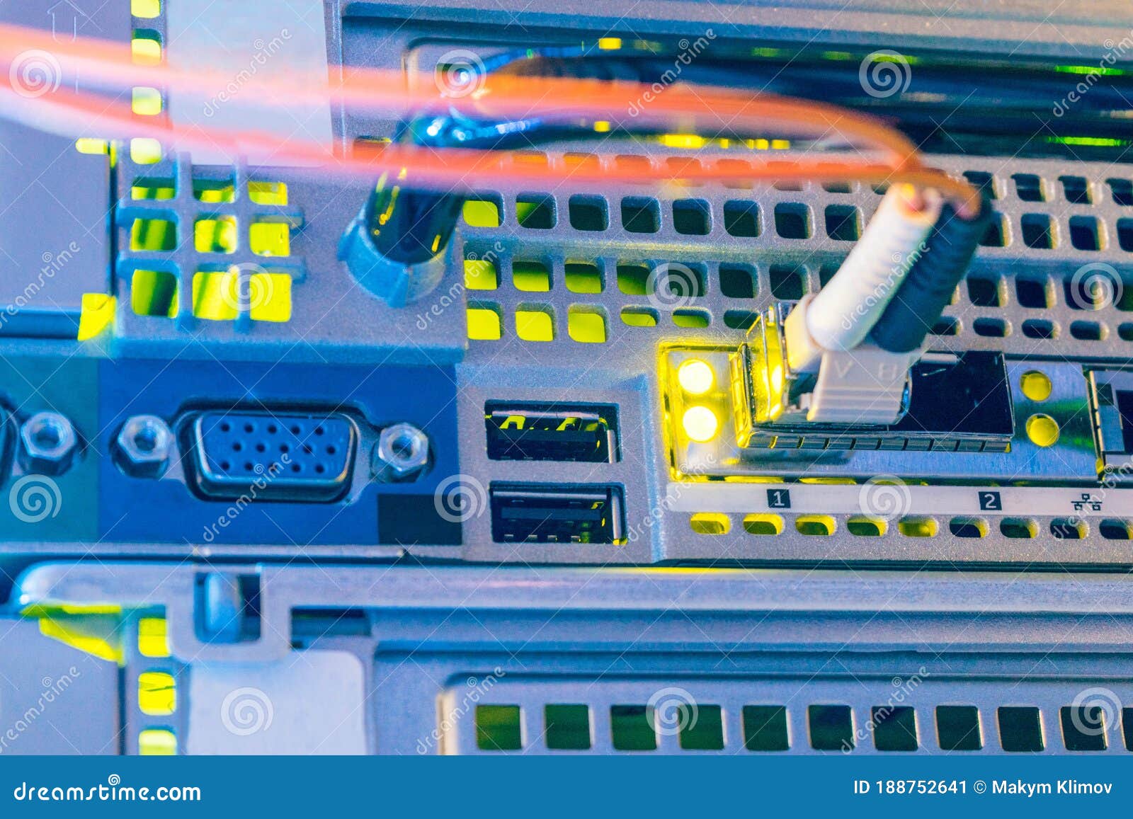 Trunk Internet Cable Close-up. Optical Fiber Telecommunication Cable is ...