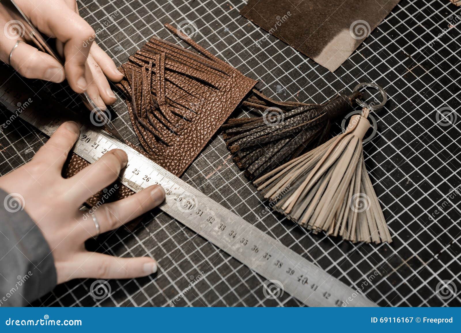 Trunk Maker at Work in His Luxury Leather Workshop Stock Image - Image ...