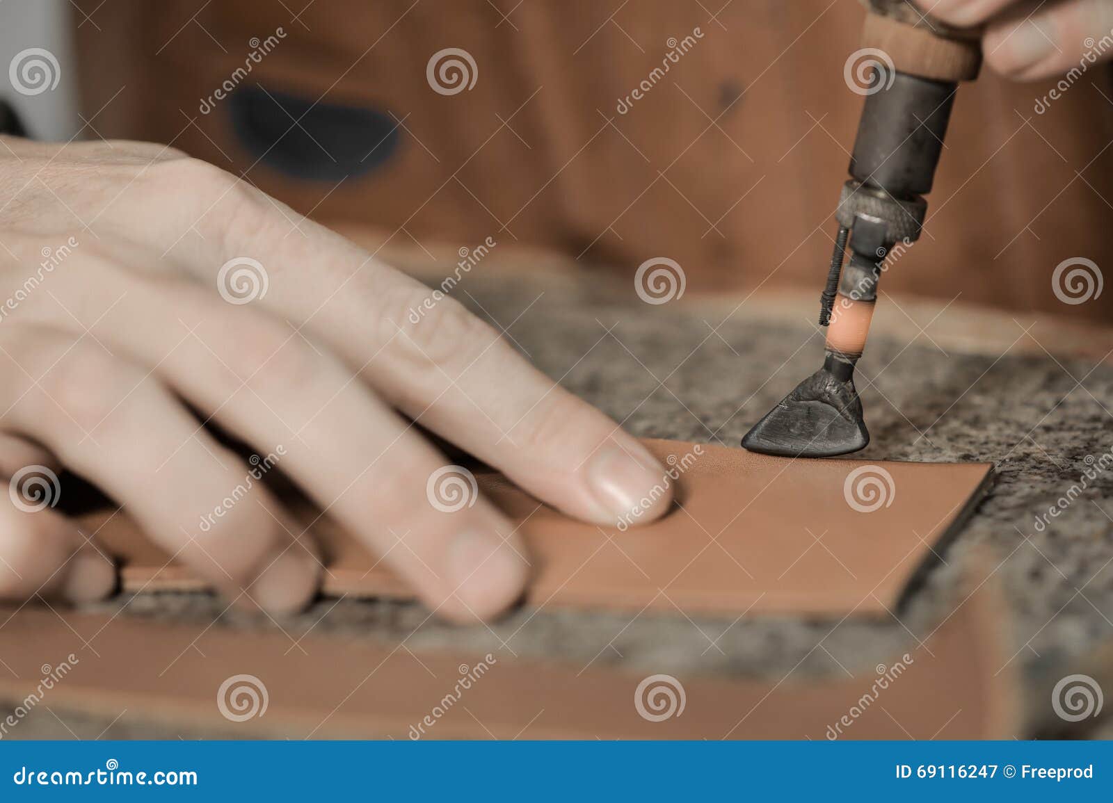 Trunk Maker at Work in His Luxury Leather Workshop Stock Image - Image ...