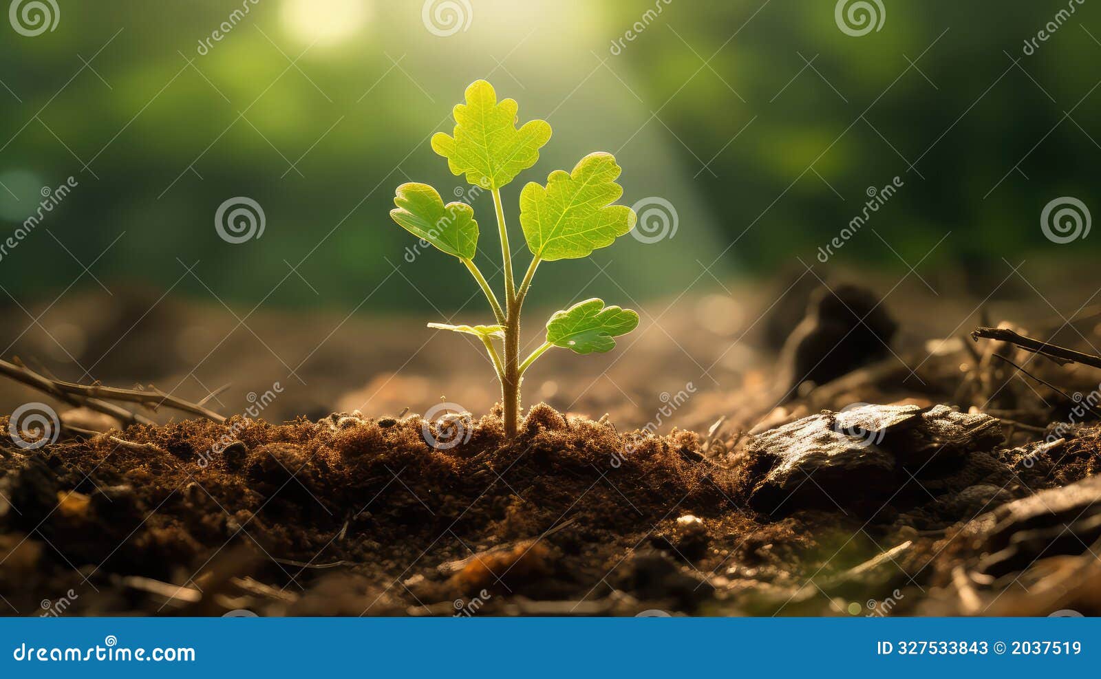 Trunk oak tree sapling stock illustration. Illustration of bark - 327533843