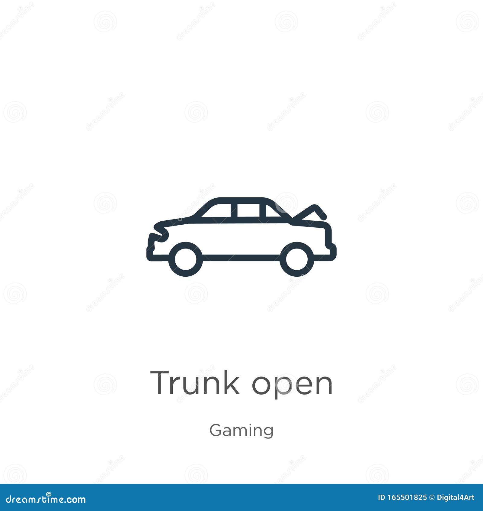 Trunk Open Icon. Thin Linear Trunk Open Outline Icon Isolated on White ...
