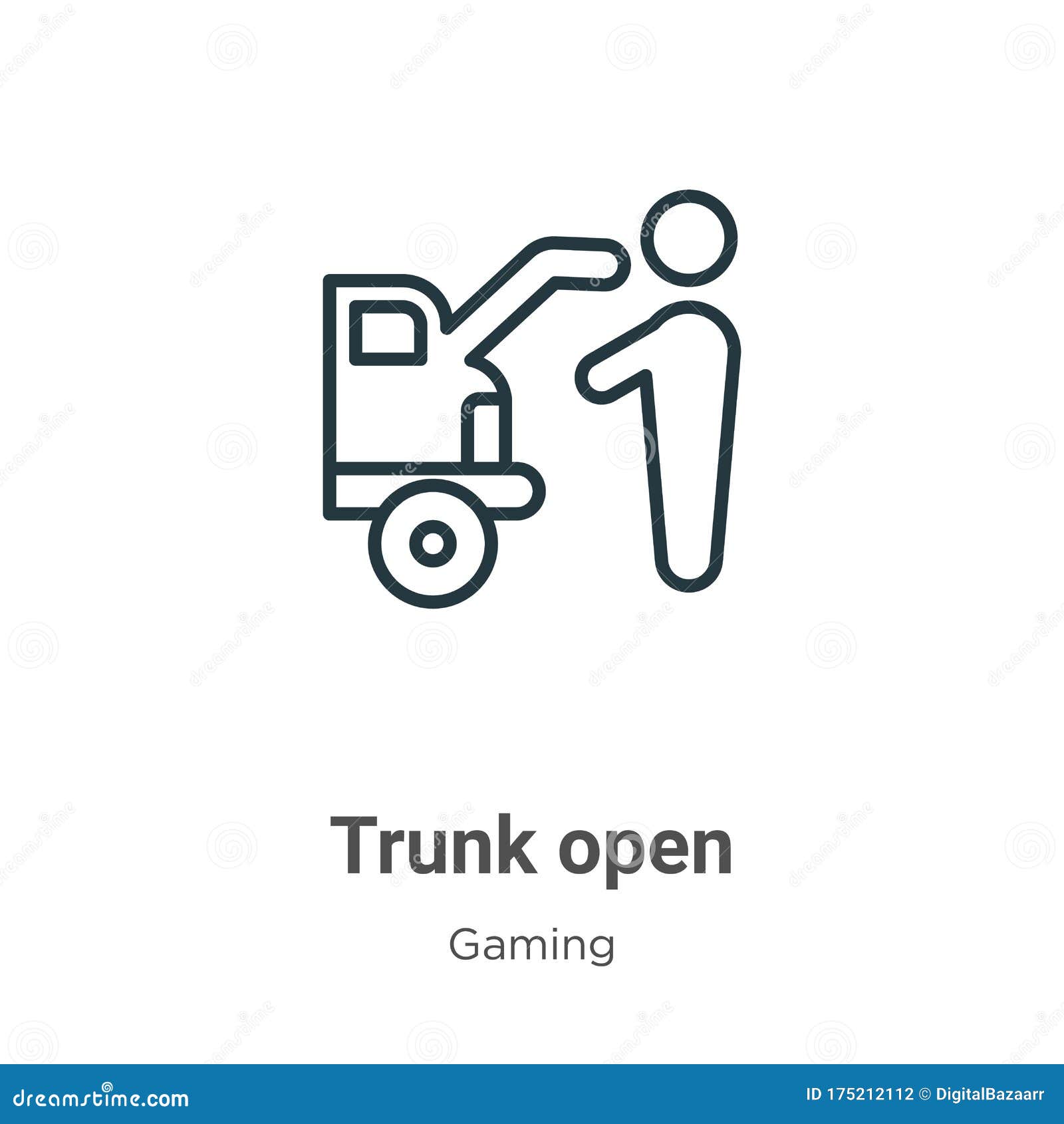 Trunk Open Outline Vector Icon. Thin Line Black Trunk Open Icon, Flat ...