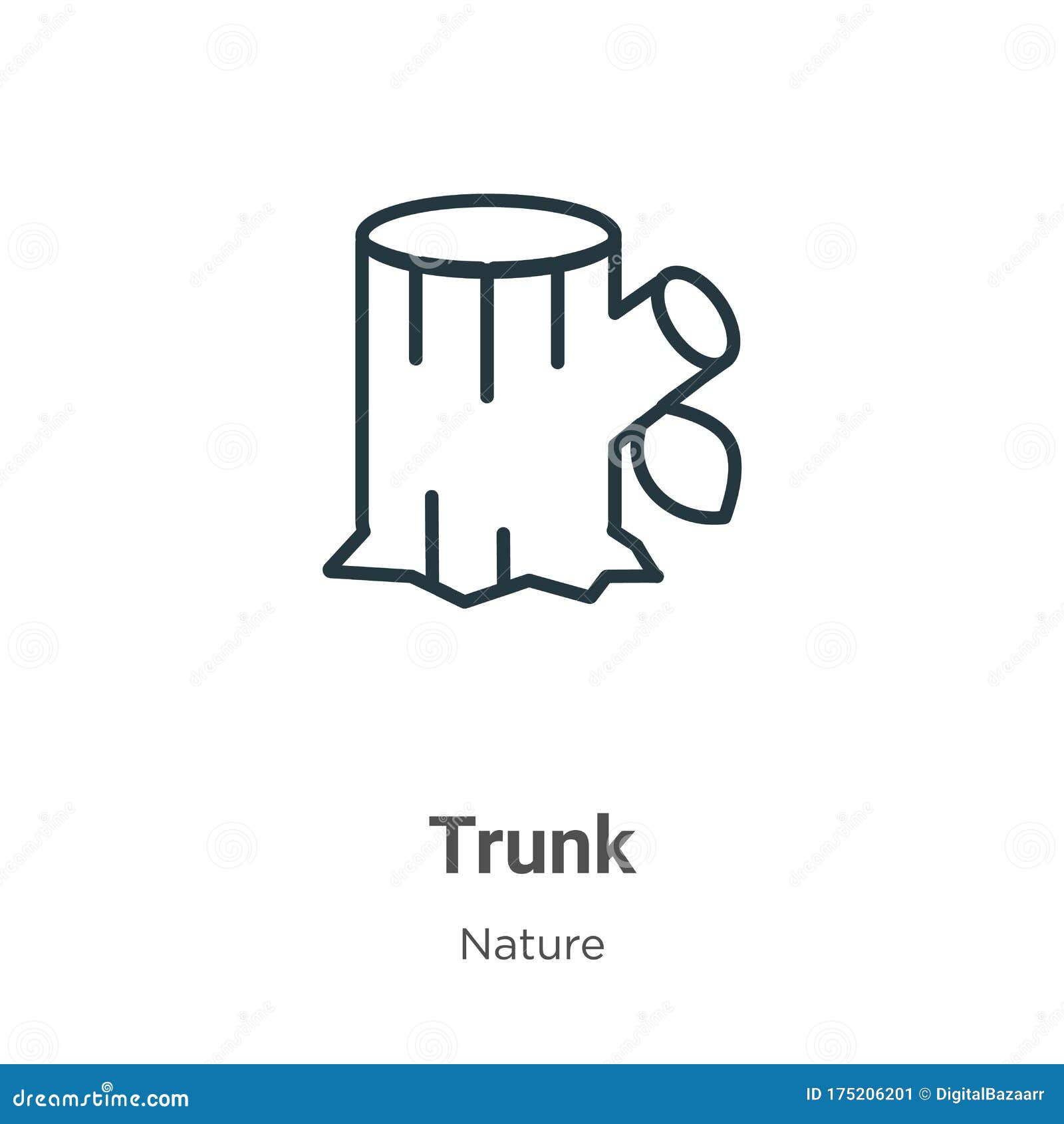 Trunk Outline Vector Icon. Thin Line Black Trunk Icon, Flat Vector ...