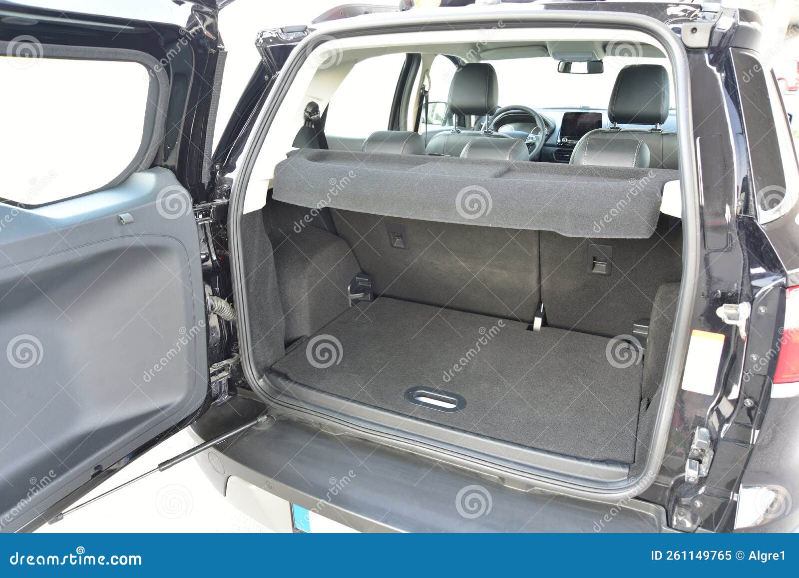 The trunk of a small SUV stock image. Image of space - 261149765