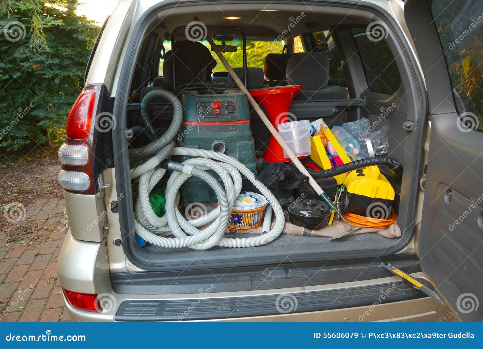 Trunk with stuff stock image. Image of gardening, bring - 55606079