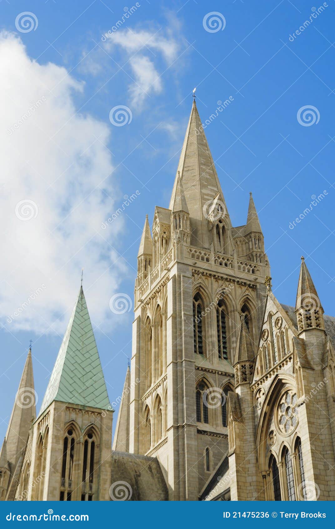 Truro Cathedral Set Agains a Sunny Blue Sky. Stock Photo - Image of ...