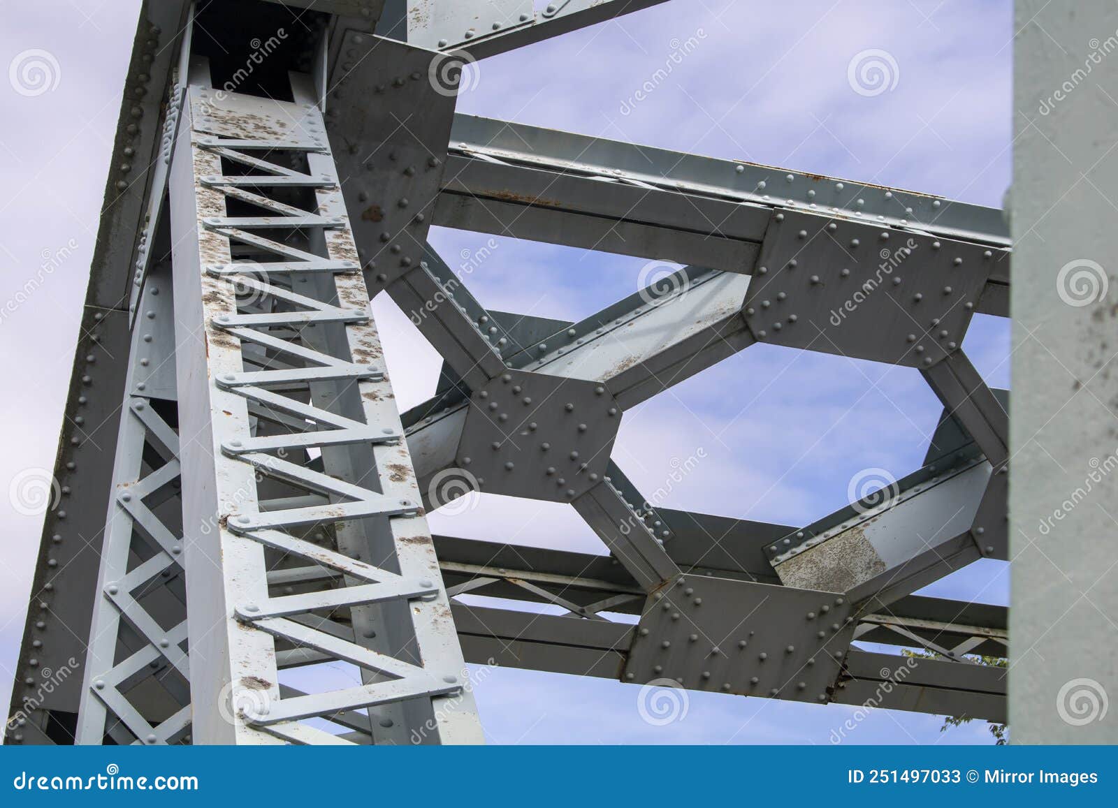 Close Up of Bridge Steel Structure of a Truss Bridge Stock Image ...