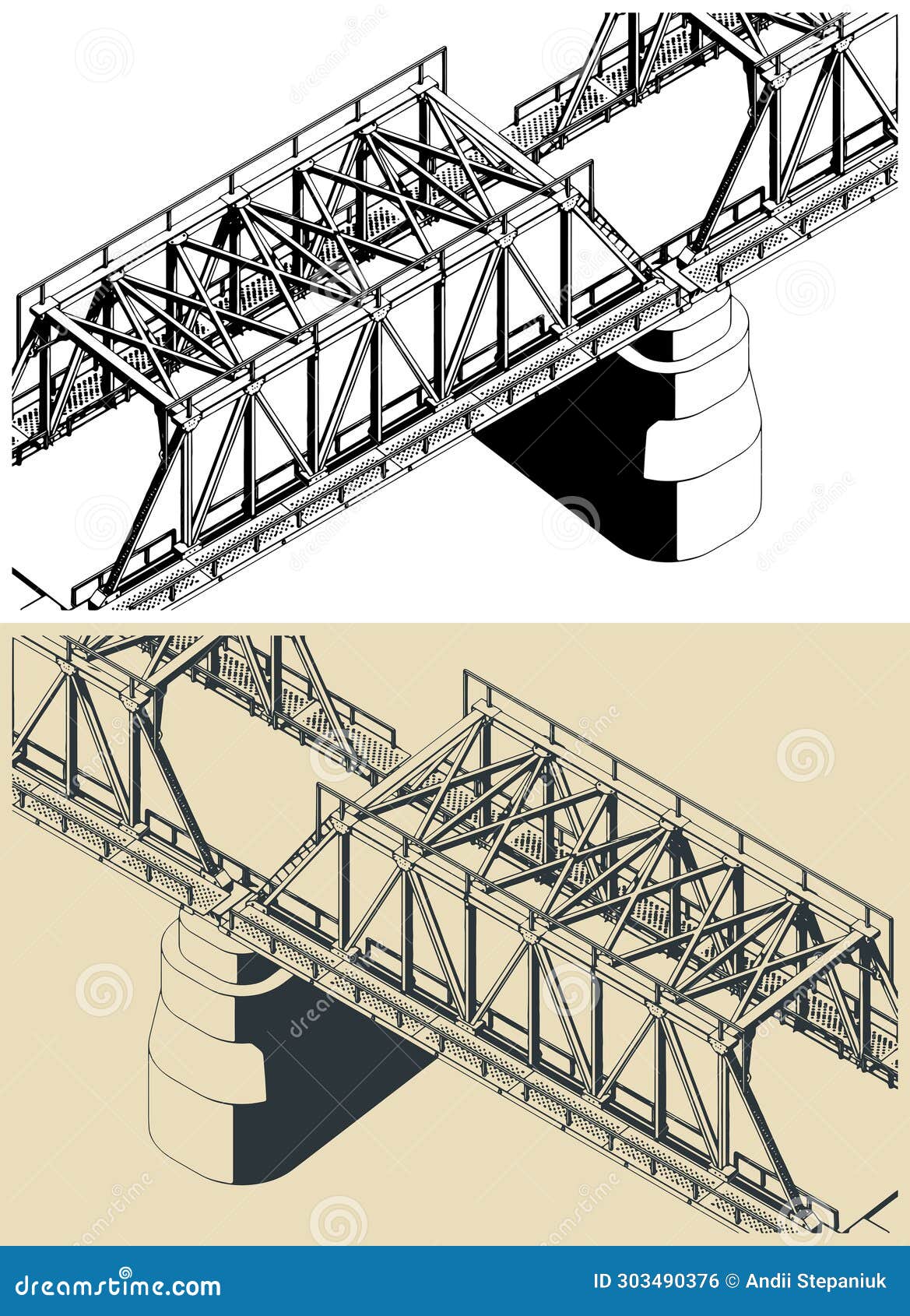 Truss bridge close up stock illustration. Illustration of symbol ...