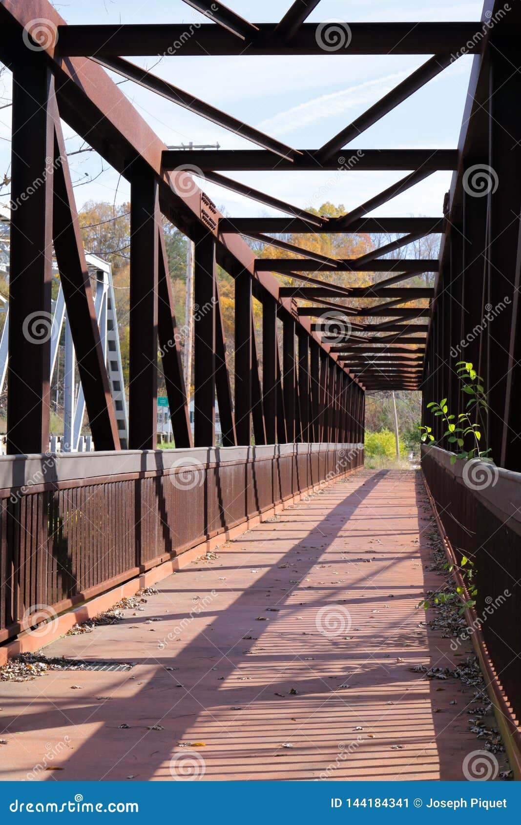 Truss Bridge Perspective stock image. Image of leading - 144184341