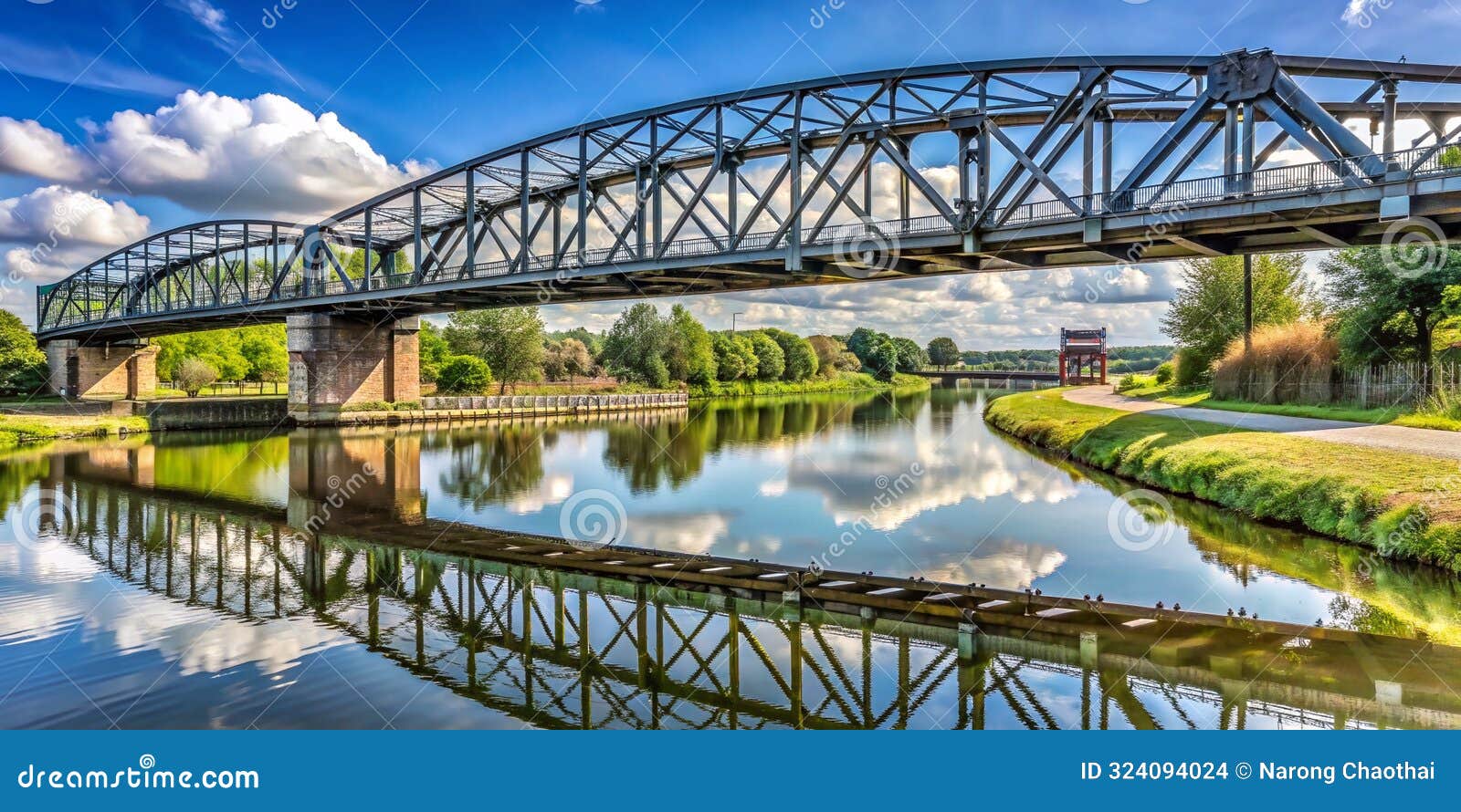 Truss Bridges Span The Canal At Various Points Their Structural ...