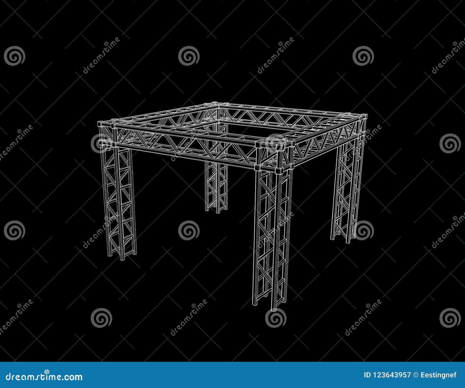 Truss Construction. Isolated on Black Background Stock Vector ...