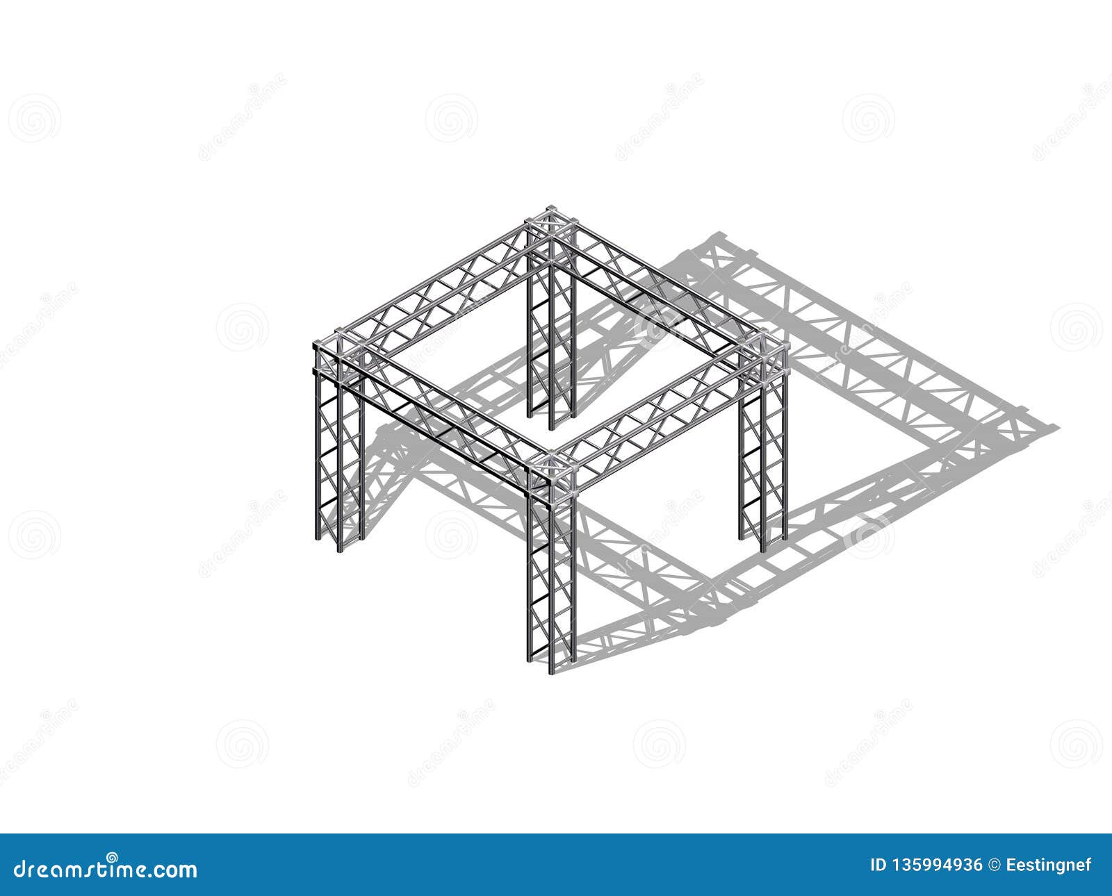 Truss Construction. Isolated on White Background Stock Illustration ...